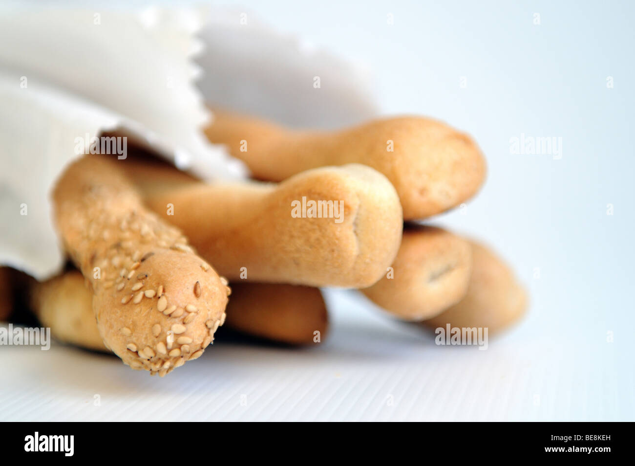 Italian bread sticks in a paper bag Stock Photo - Alamy