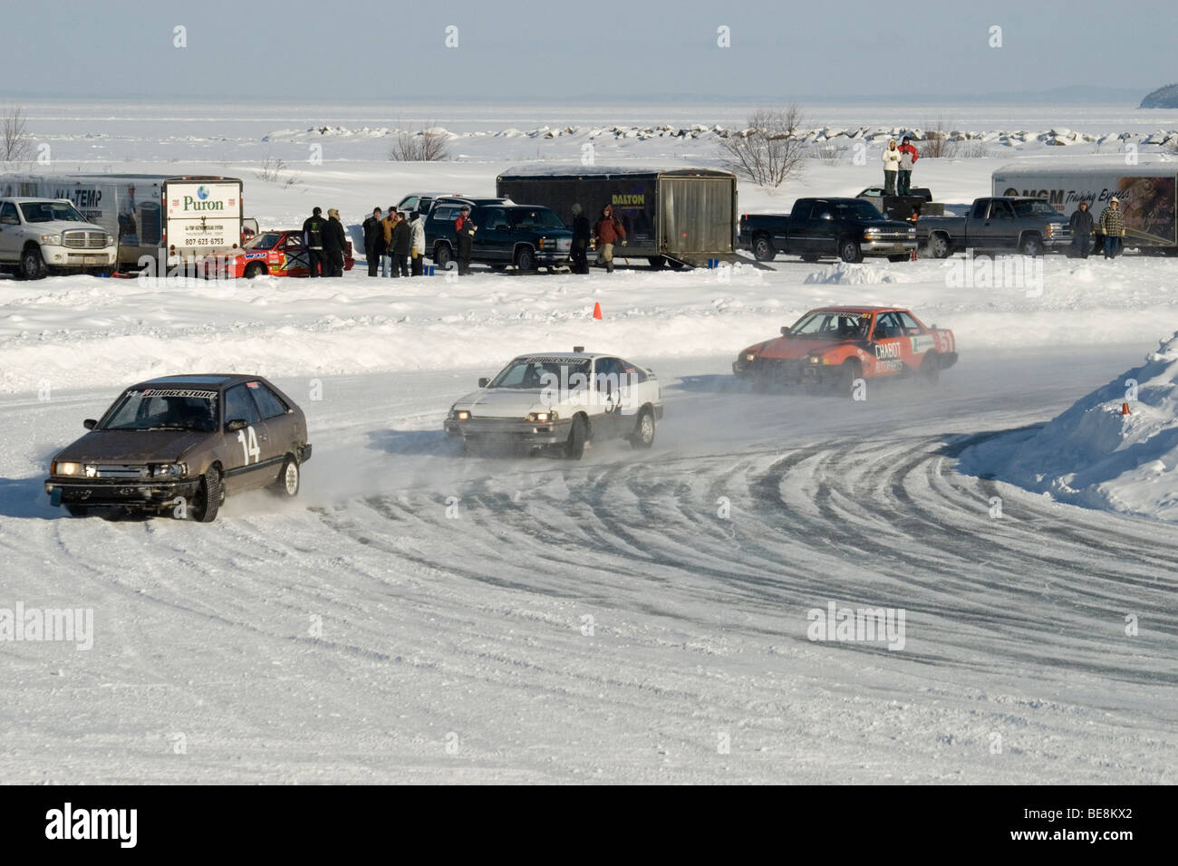Car races on the ice Stock Photo - Alamy