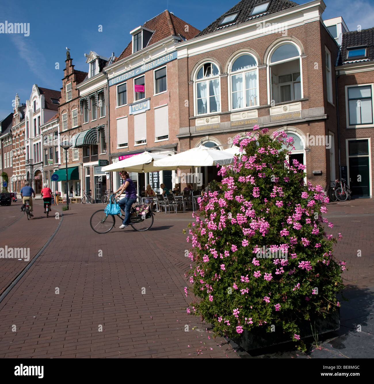 People sitting outside cafe Haarlem Holland Stock Photo - Alamy