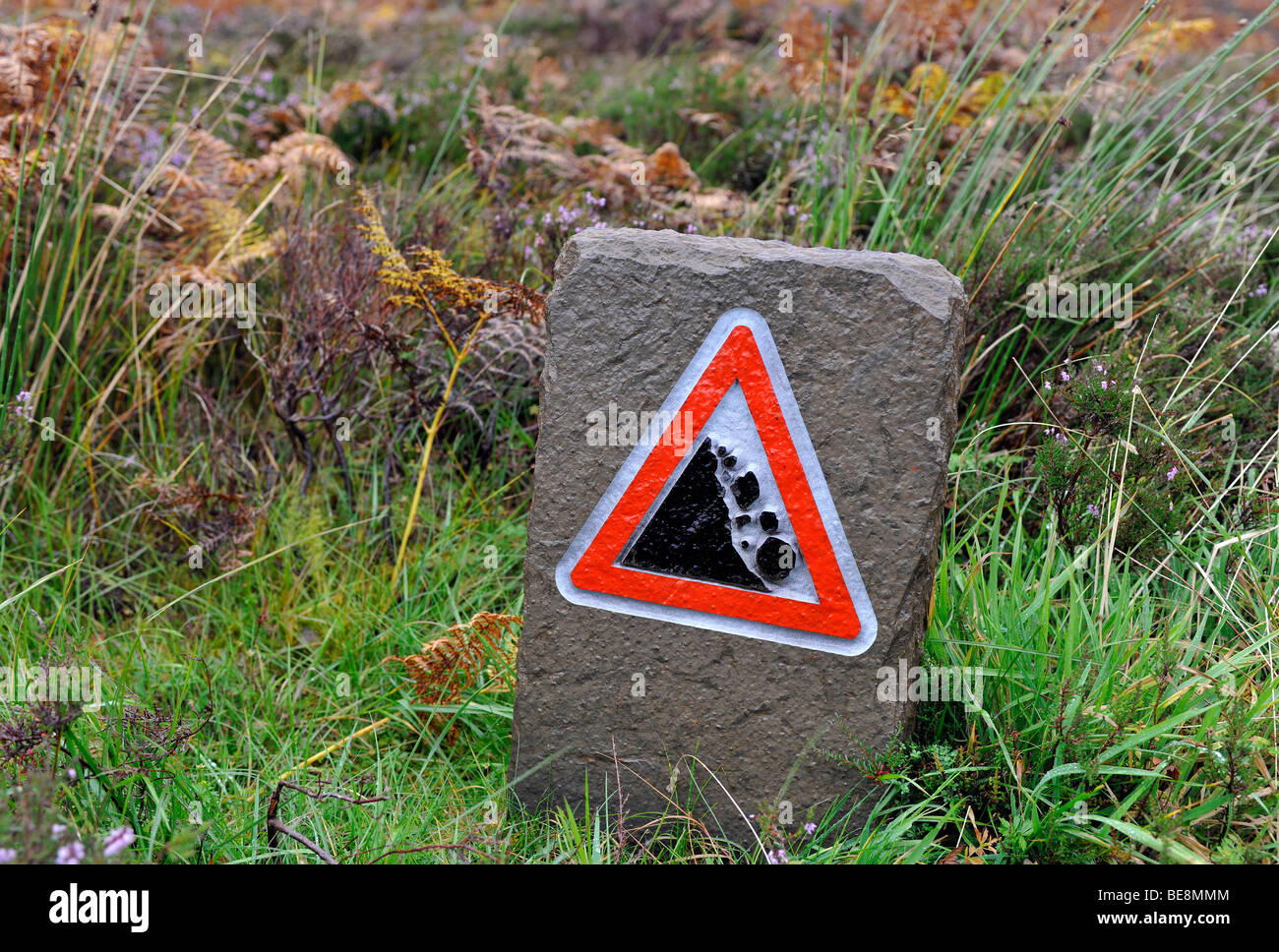 Warning sign on a footpath in the Sutherland Highlands of Scotland ...