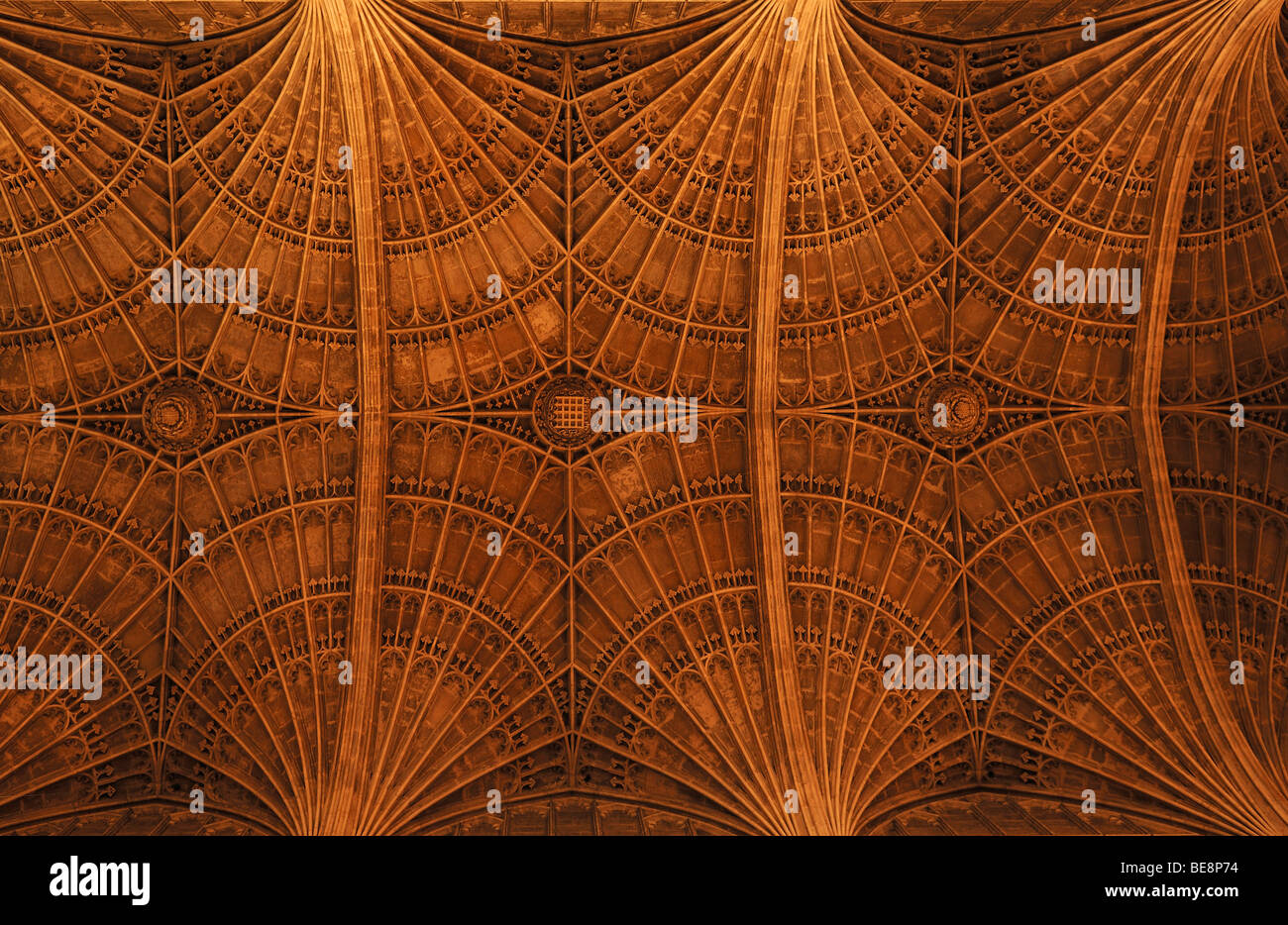 Gothic fan vault, detail of the "King's College Chapel", founded in ...