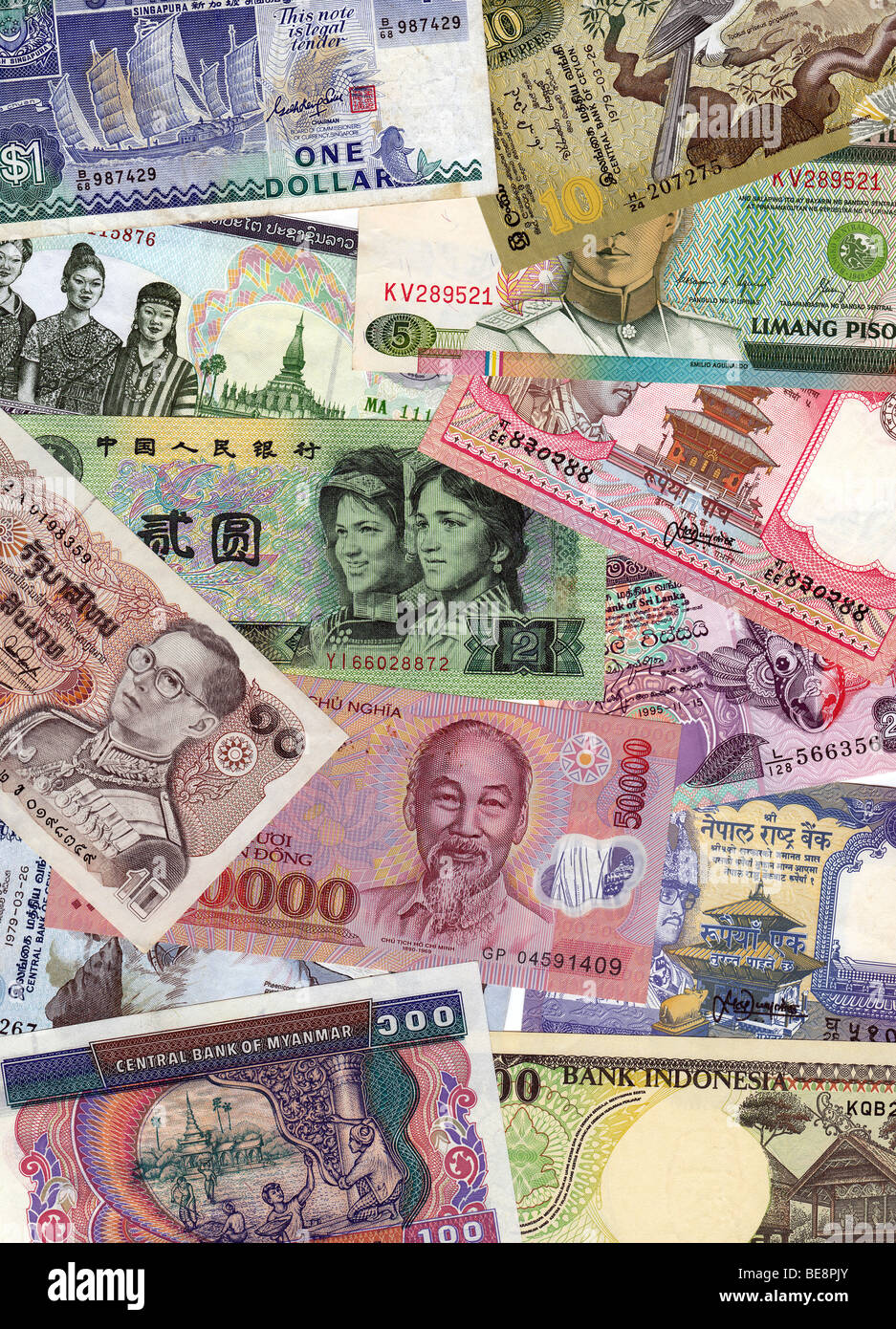International Currency, Asian Banknotes Stock Photo - Alamy