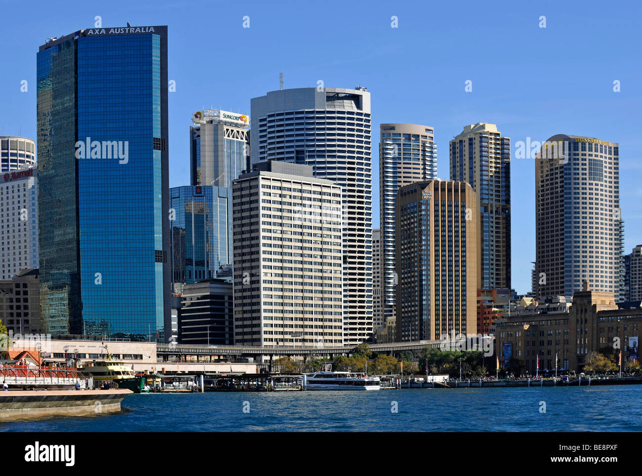 View of Sydney Cove, Circular Quay, port, skyline of Sydney, Central ...
