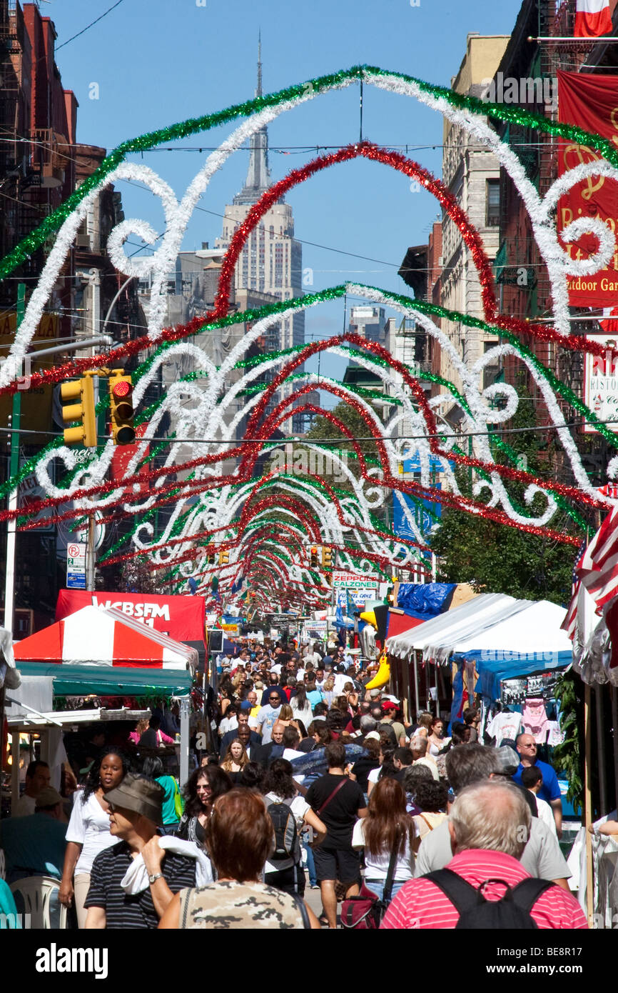 Feast of San Gennaro Festival in Little Italy in New York City Stock ...