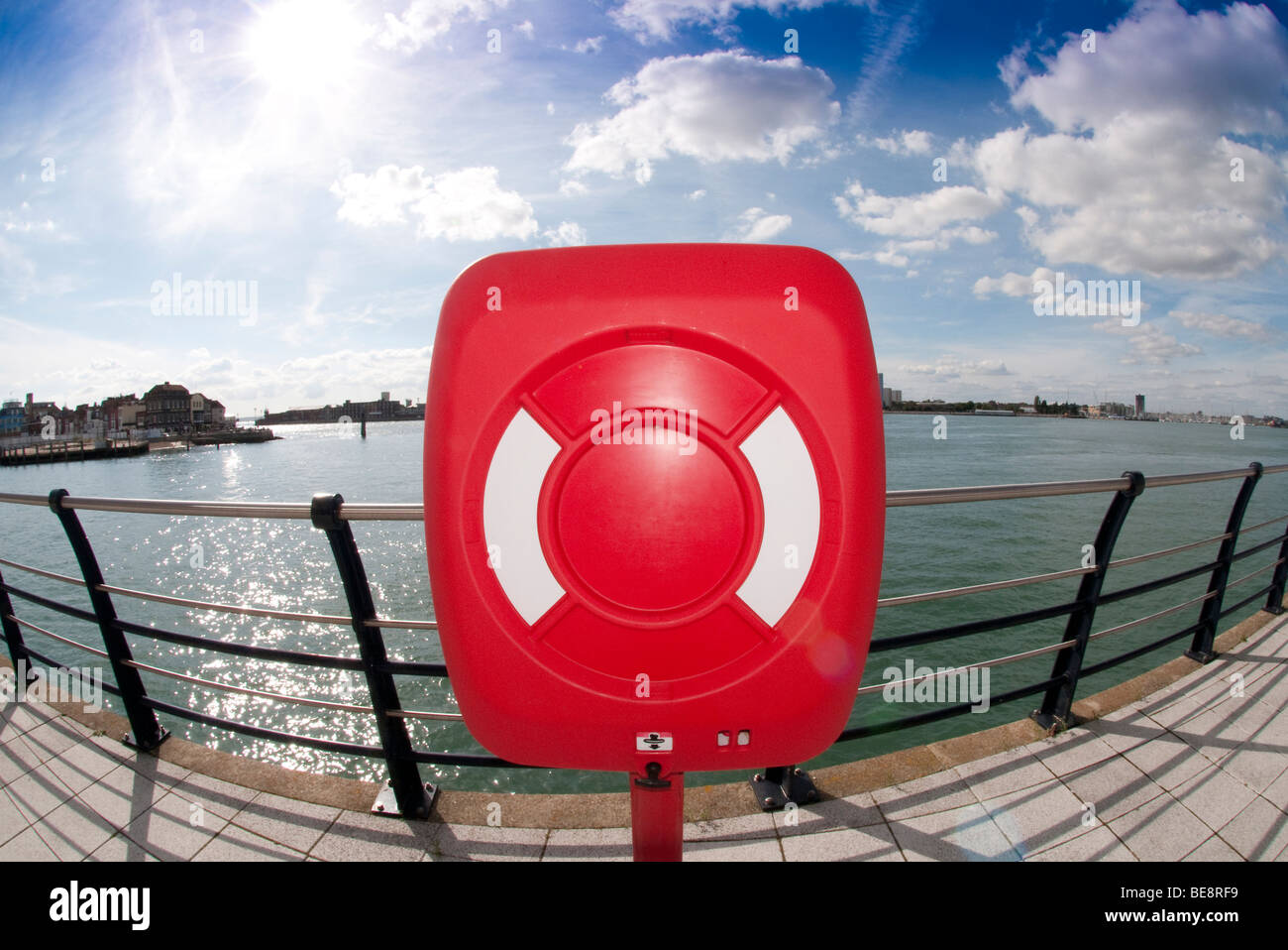 life bouy by sea Stock Photo - Alamy