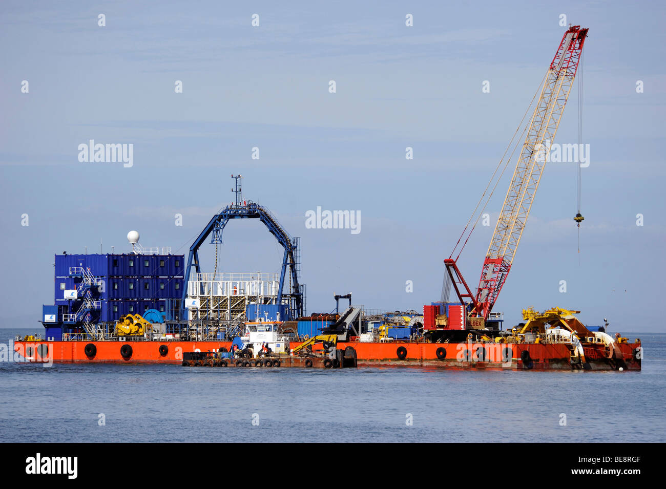 Construction of E on's Robin Rigg offshore windfarm in the Solway Firth ...