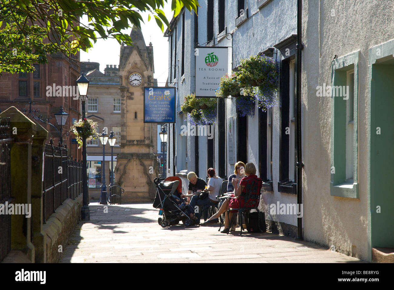 St Andrews Churchyard and clock tower, Penrith, Cumbria, England UK ...