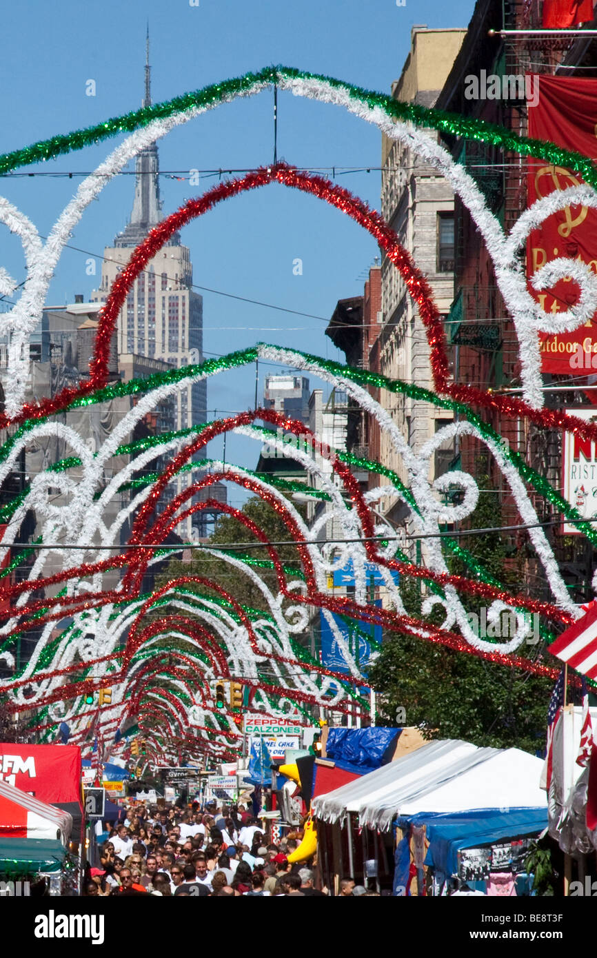 Feast of San Gennaro Festival in Little Italy in New York City Stock ...