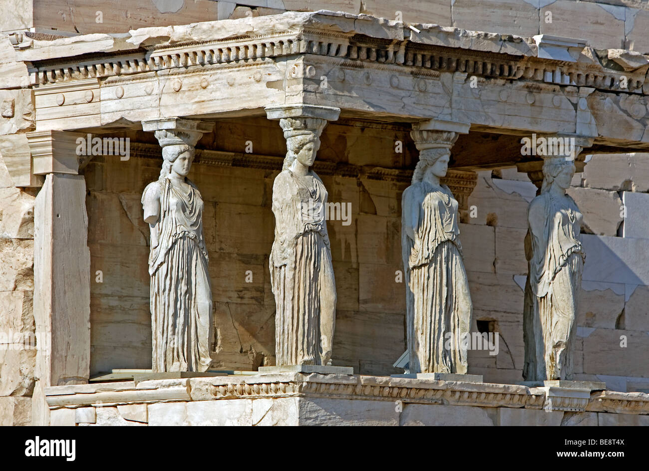 The Caryatid Porch of the Erechtheion Temple. Acropolis, Greece, Athens ...