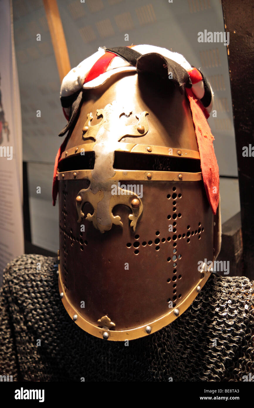 A soldiers mask inside the Centre Historique Médiéval Azincourt ...