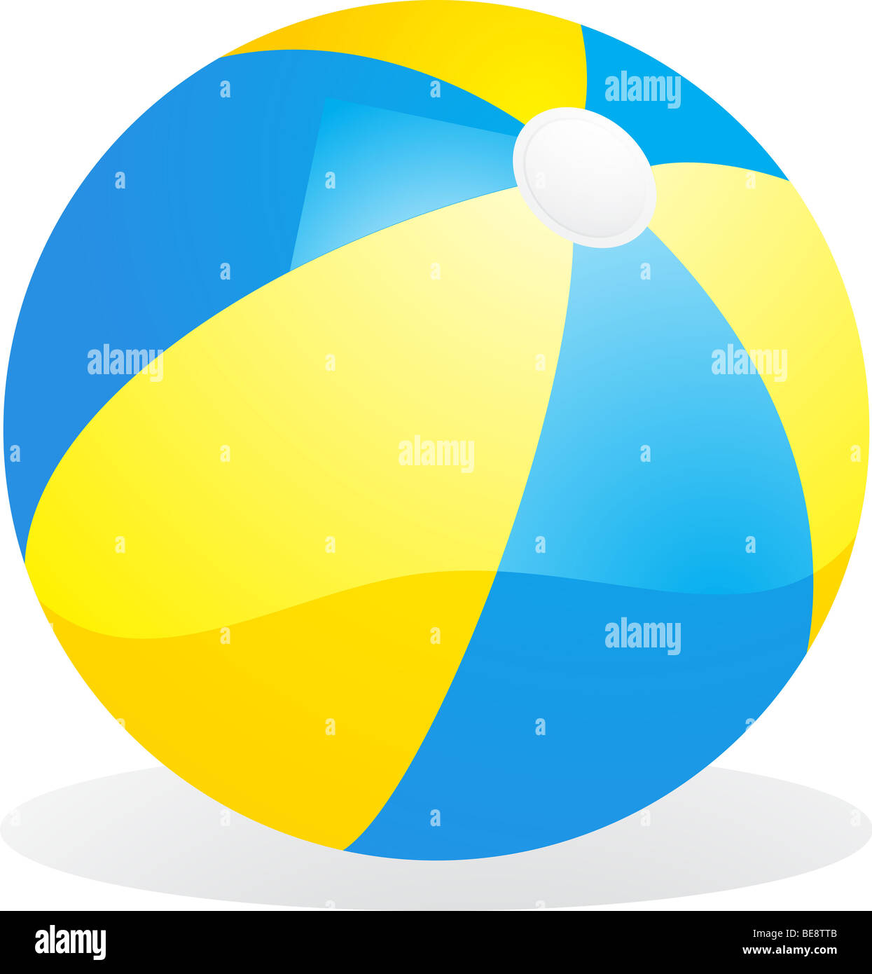 Glossy yellow and blue beach ball on a white background Stock Photo - Alamy