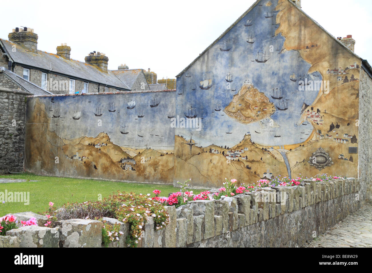 Painted wall at st michael's mount in Cornwall Stock Photo - Alamy