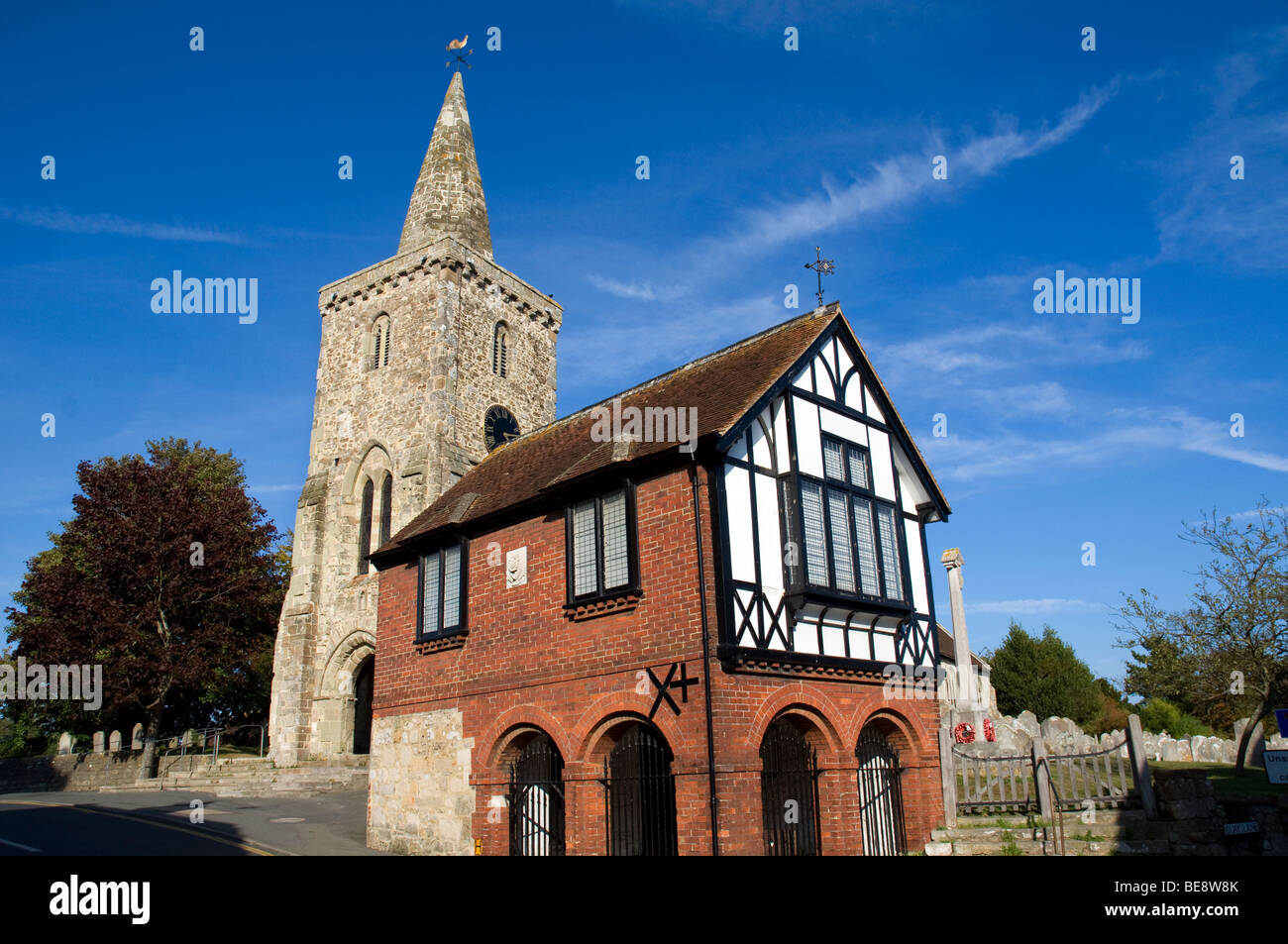 Old Village Hall, and St Marys Church, A historic village Brading nr ...