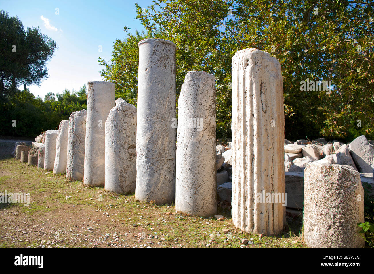Columns and pediments at sites in Athens, Greece Stock Photo - Alamy