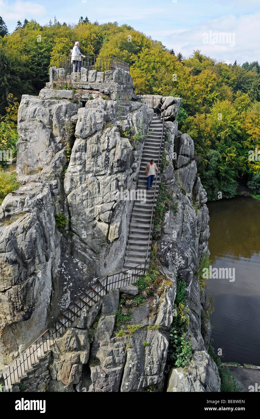 Externsteine sandstone rock formation, nature reserve, Horn Bad ...