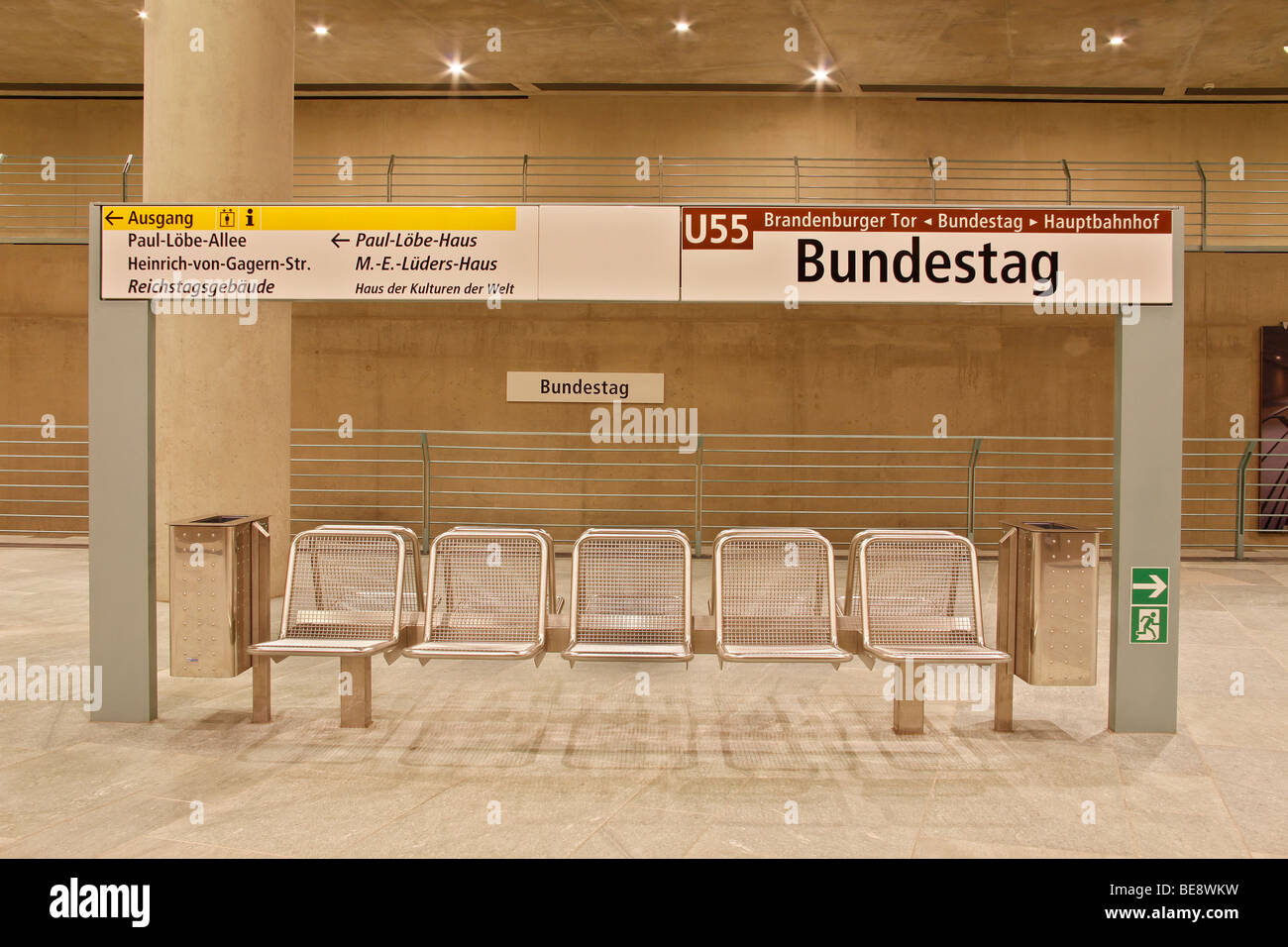 Subway line U55, Bundestag metro station, Berlin, Germany, Europe Stock ...