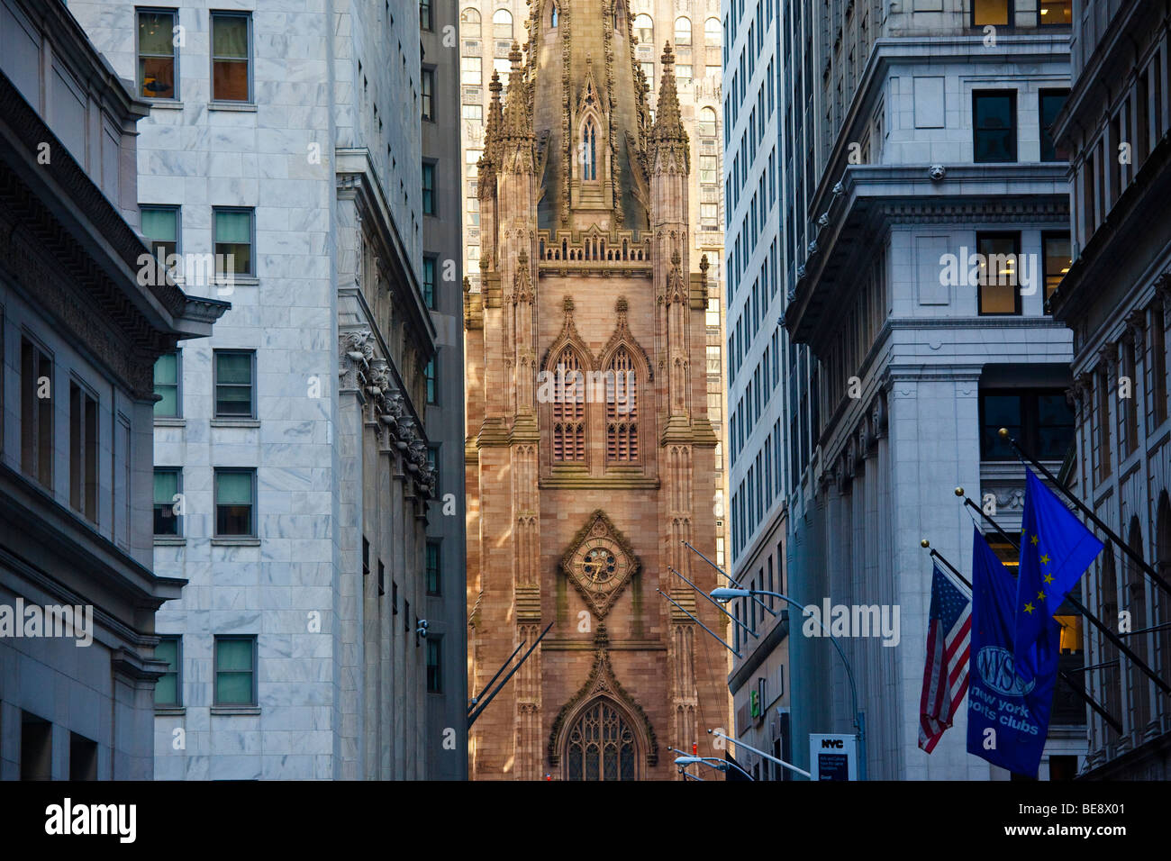 Trinity Church on Wall Street in downtown Manhattan New York City Stock ...