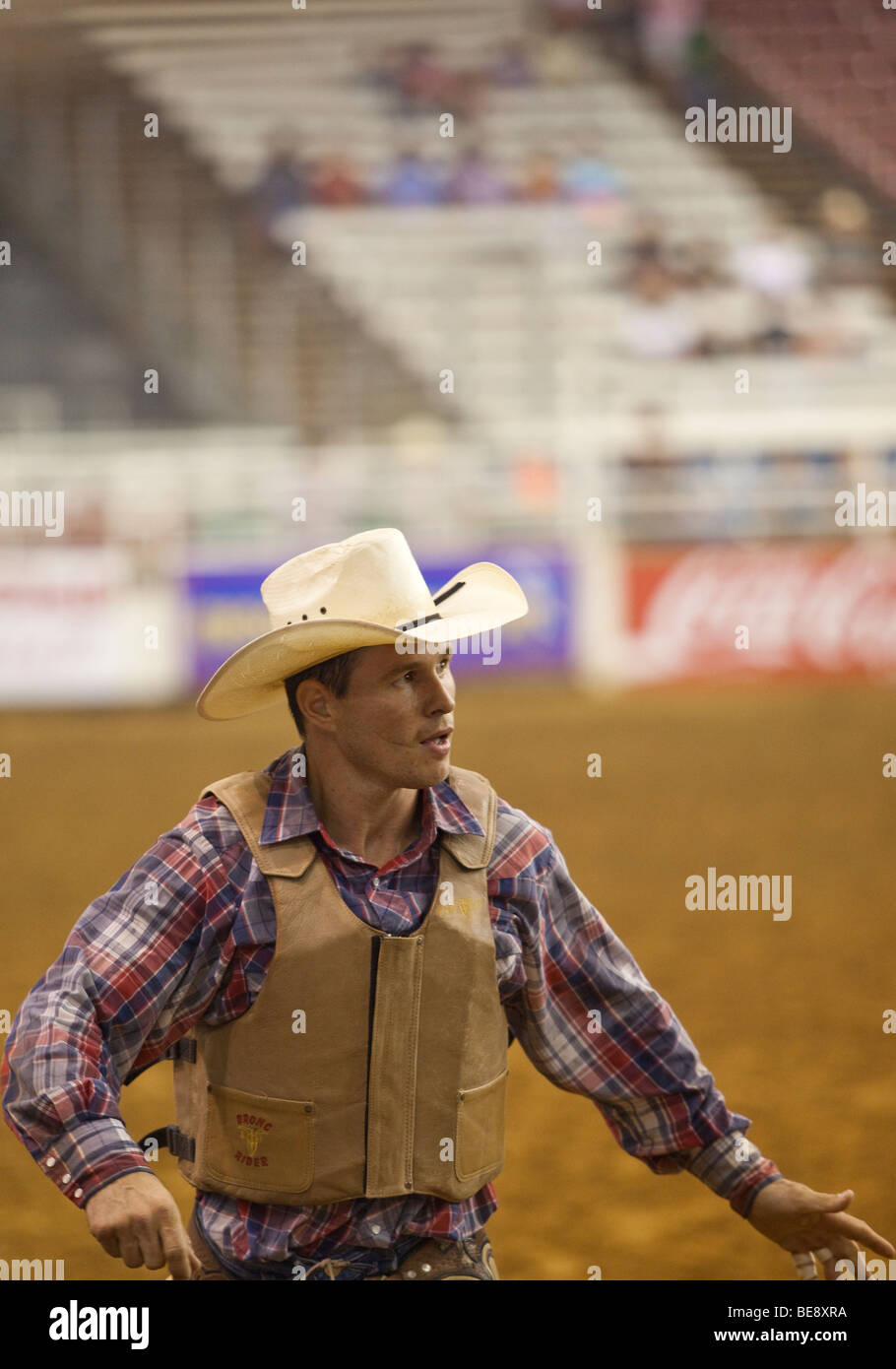 Rodeo Cowboy competing in the Mesquite Championship Rodeo, Texas, USA ...