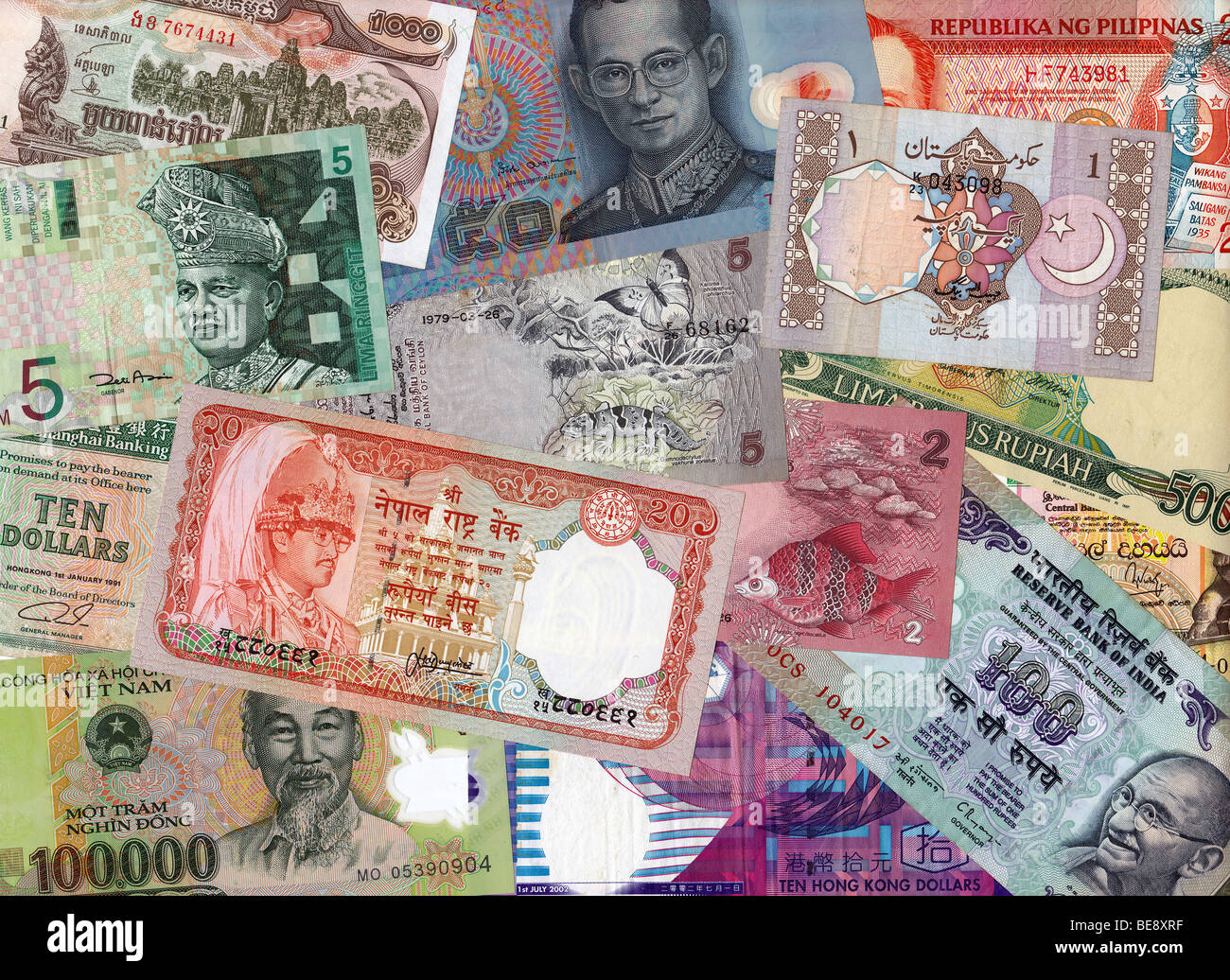 International Currency, Asian Banknotes Stock Photo - Alamy