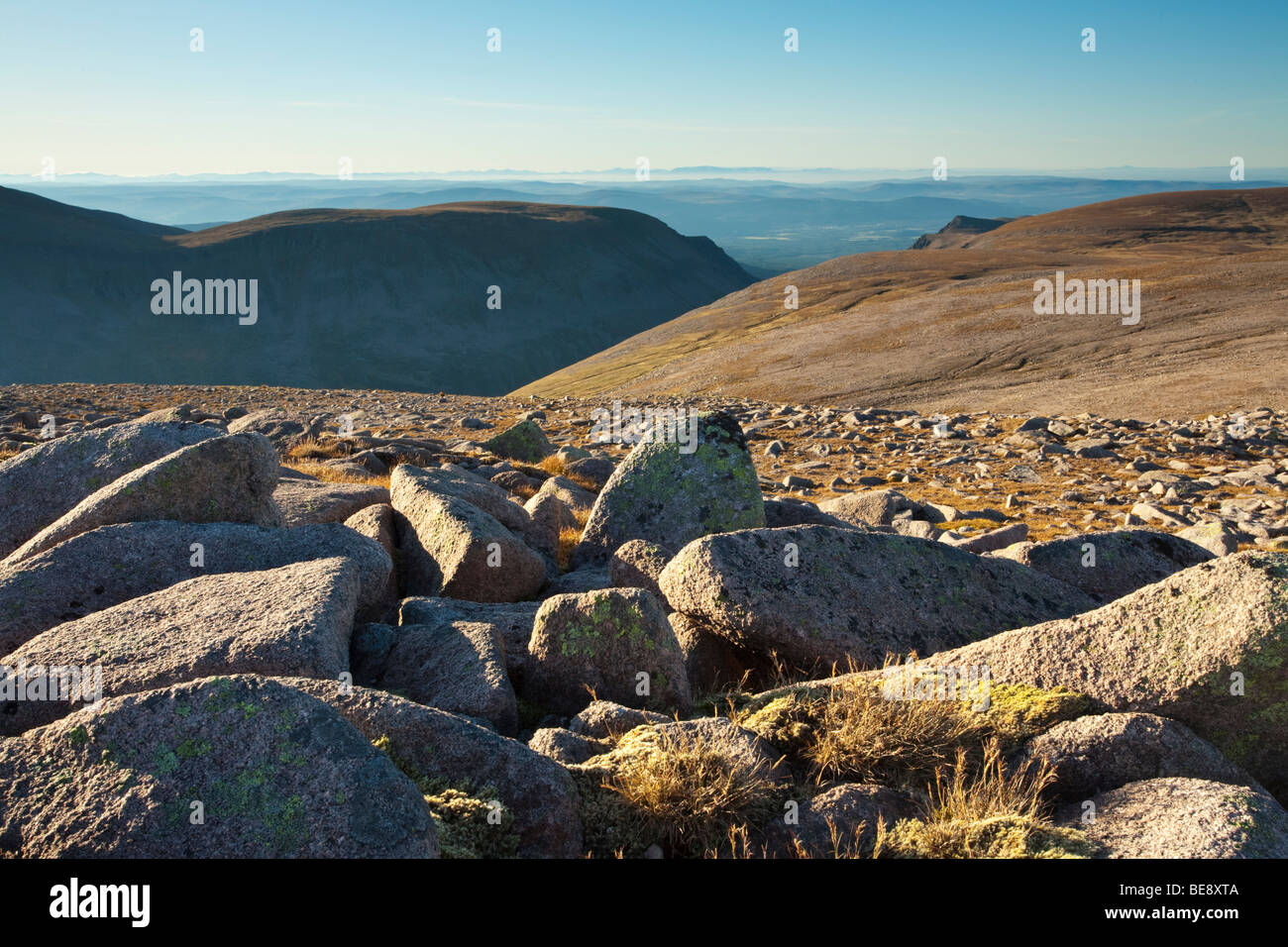 View from the top of Ben Macdui looking north towards Cairn Lochan and ...