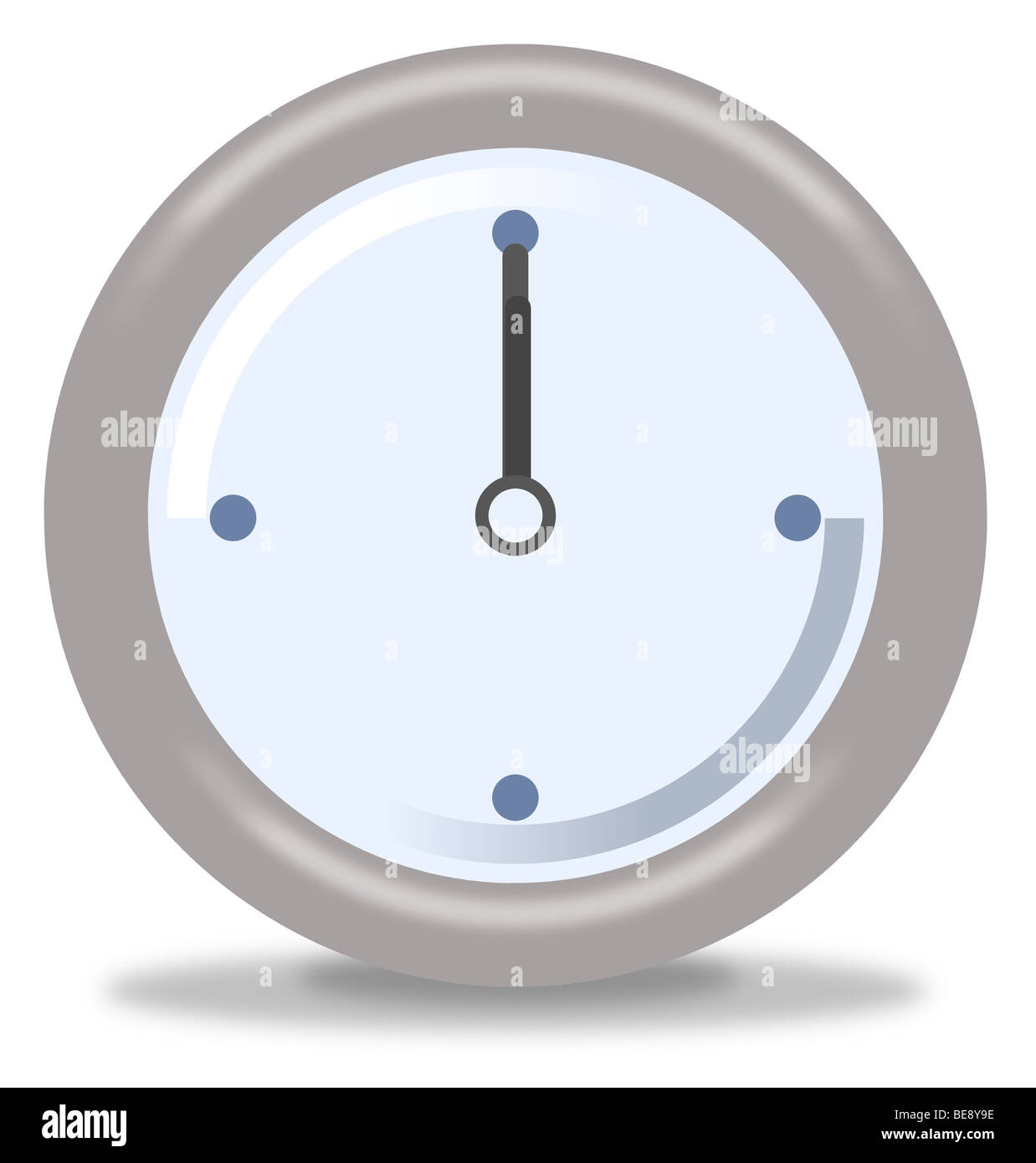 Clock noon midnight 12 Cut Out Stock Images & Pictures - Alamy