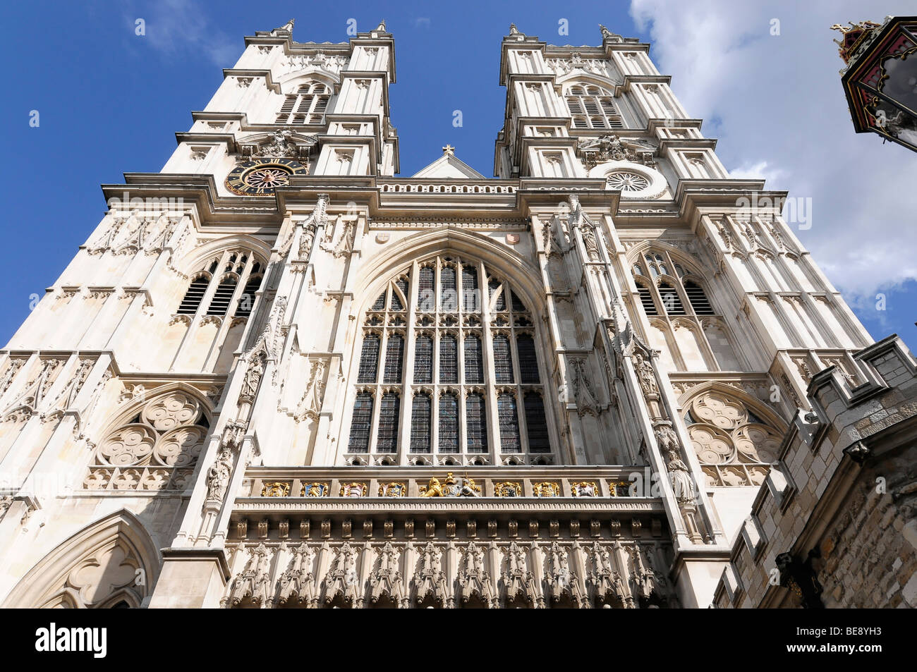 Front view, twin towers of Westminster Abbey, London, England, United ...