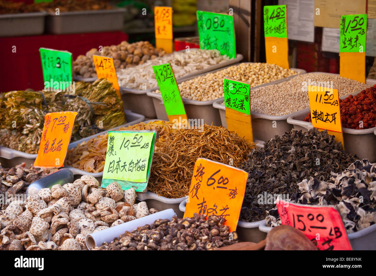 Dried Goods at a Chinese Grocery in Chinatown in Manhattan New York ...