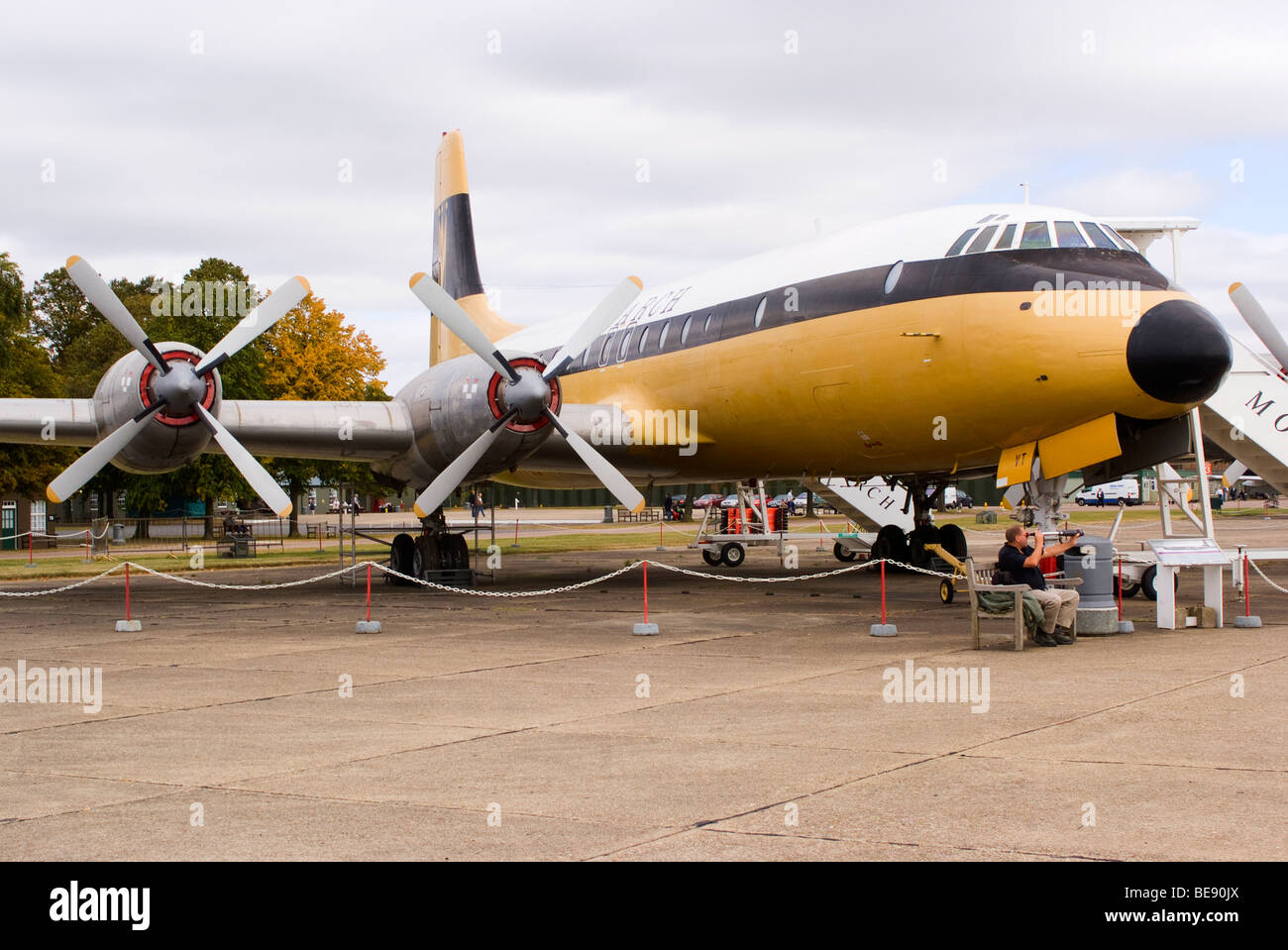 Monarch airlines bristol 175 britannia g aovt aircraft hi-res stock ...