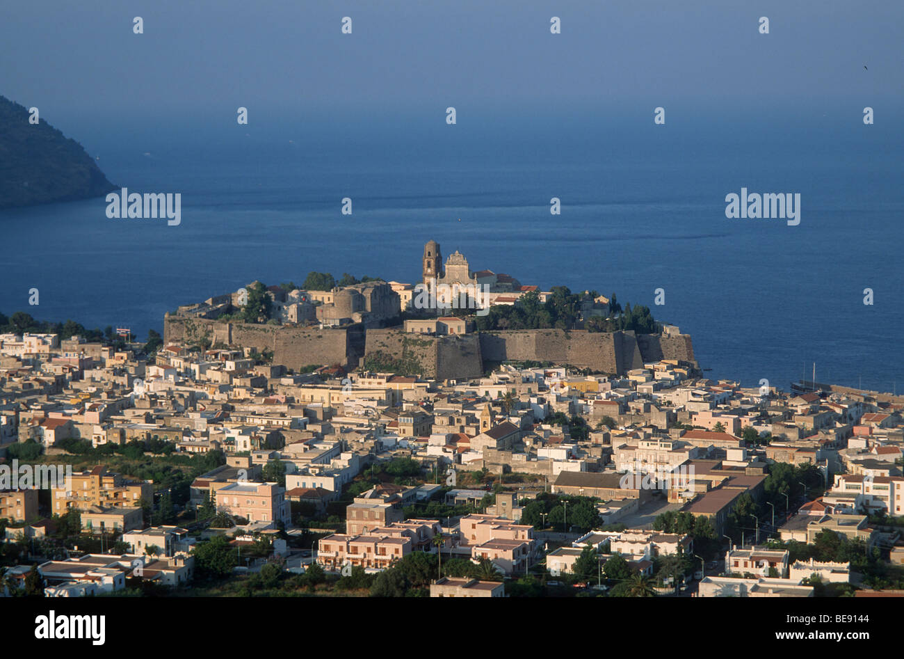 The town of Lipari, Lipari Island, Aeolian Islands, Italy, Europe Stock ...