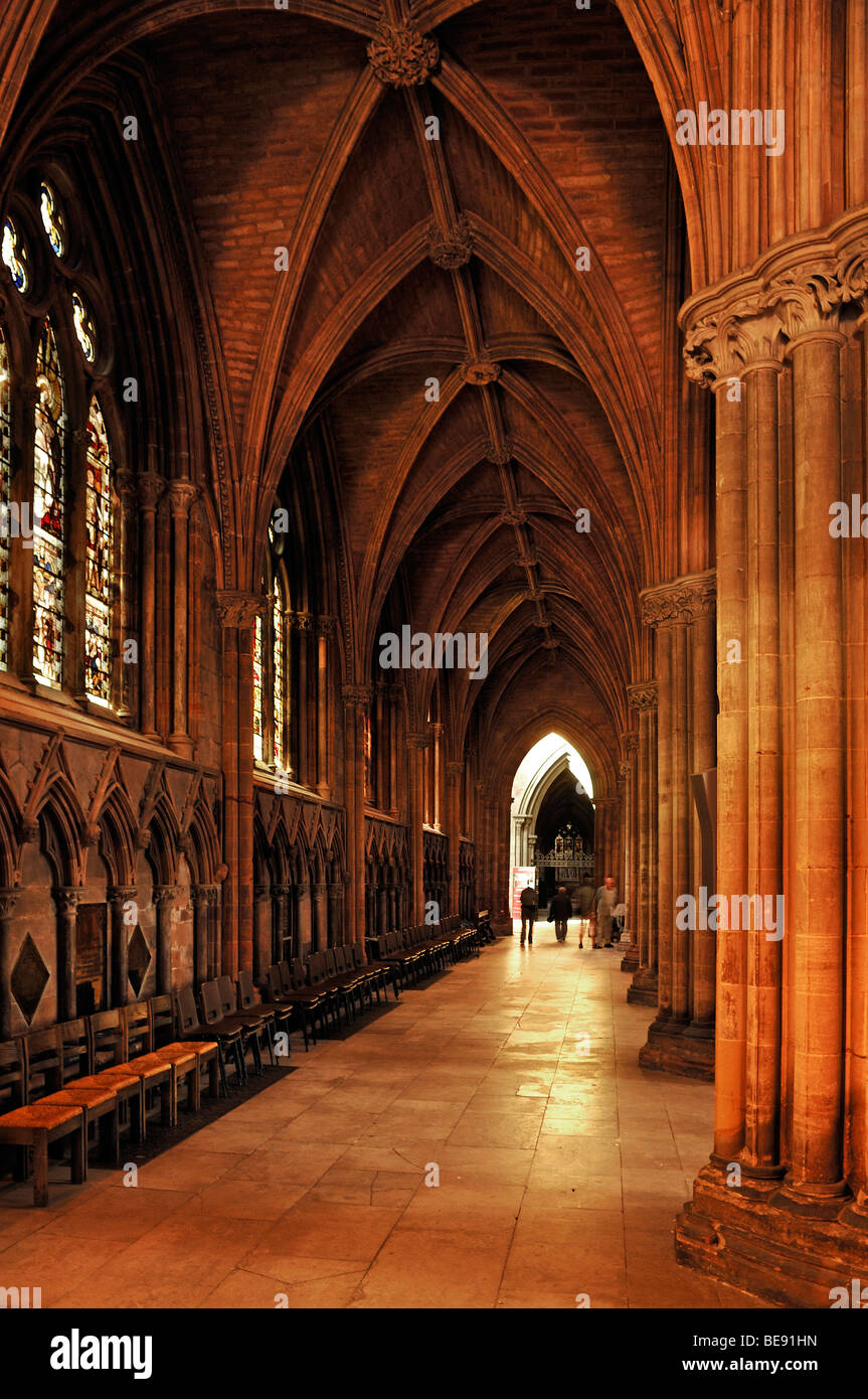 Cross vaults seen from the nave of Lichfield Cathedral, Decorated Style ...