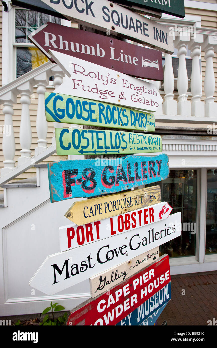 Local Business Signs in Kennebunkport Maine Stock Photo - Alamy