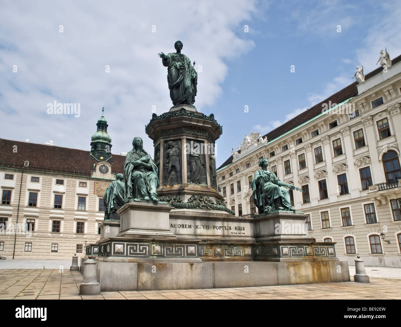 Statue in the patio of the imperial Hofburg Palace of Vienna, Austria ...