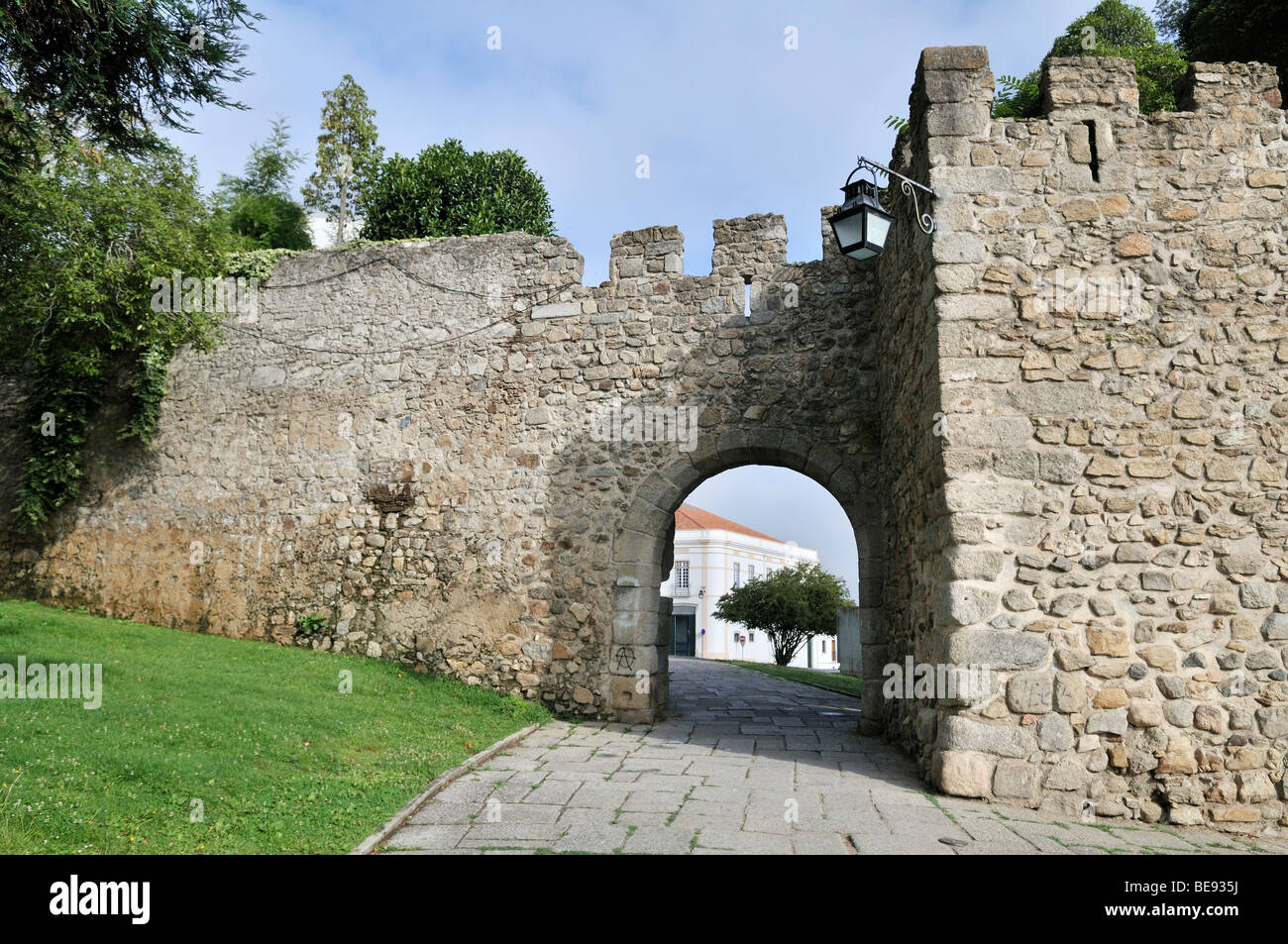 Archway in the medieval city walls of Evora, UNESCO World Heritage Site ...
