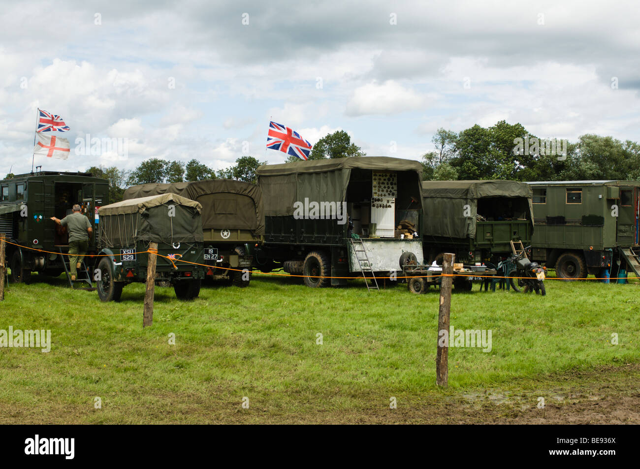 Classic military vehicles at a steam rally Stock Photo - Alamy