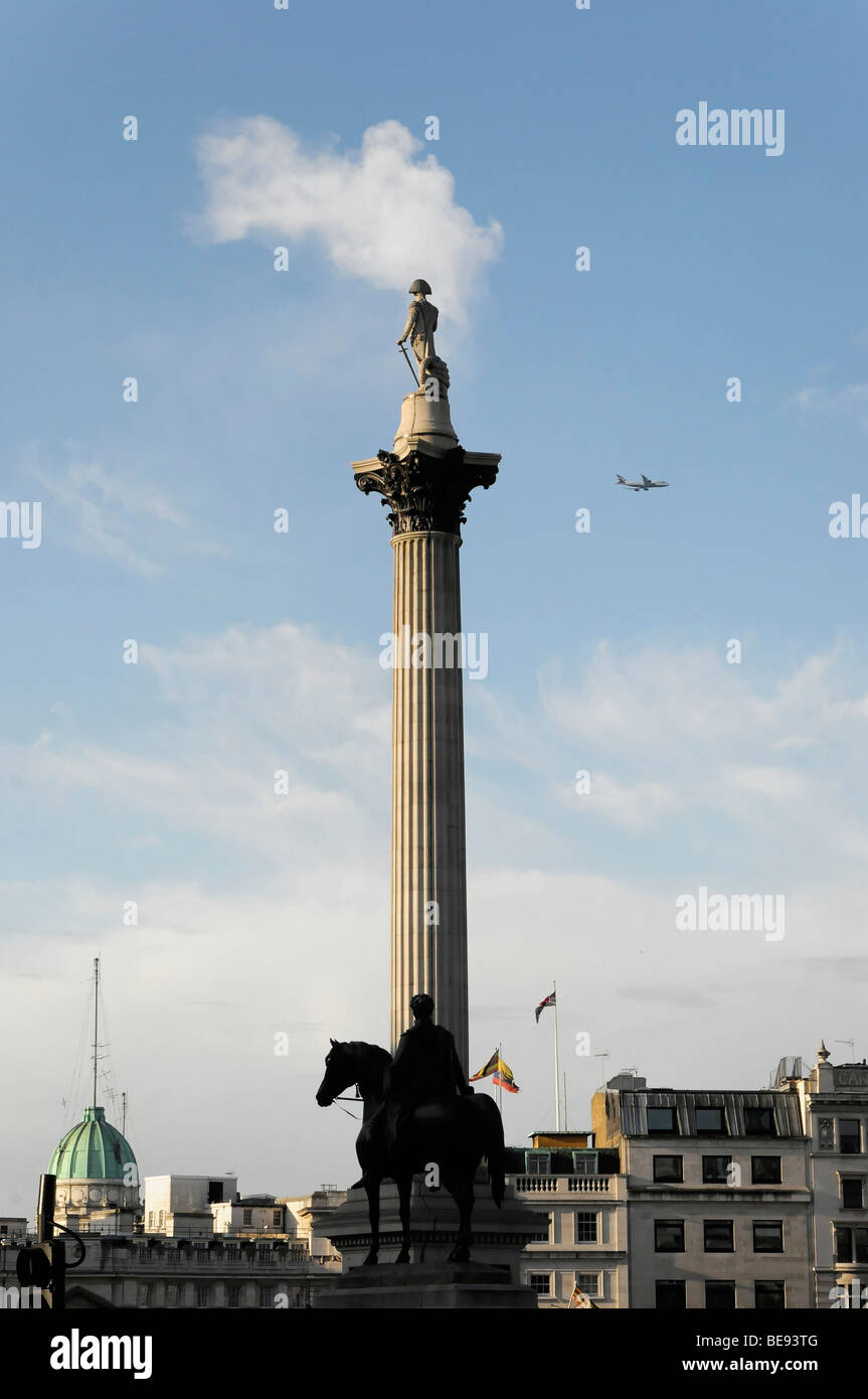 Admiral Lord Nelson statue at Trafalgar Square, London, England, United ...