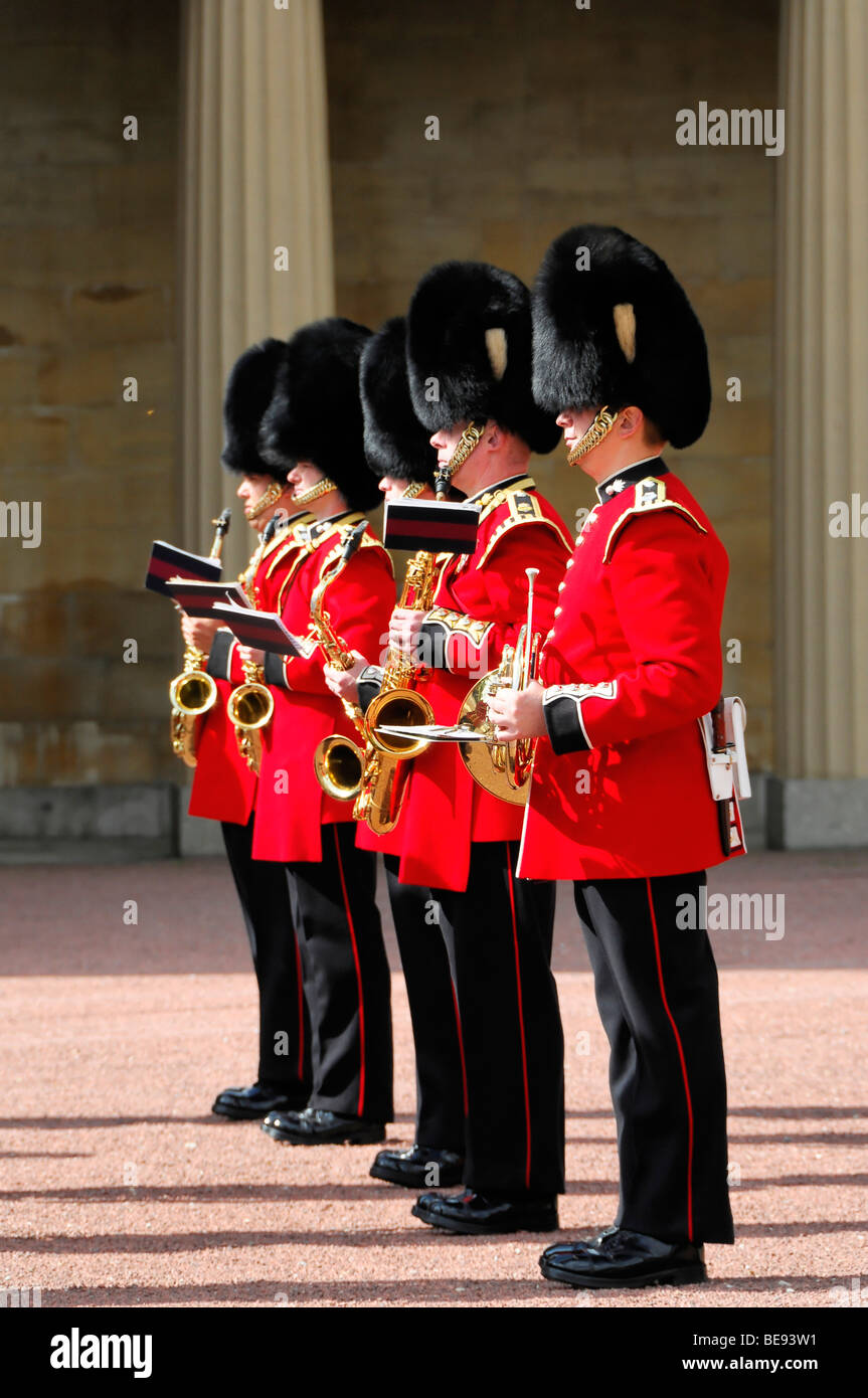 Royal Guard at the changing of the guard, Buckingham Palace, London, England, United Kingdom ...