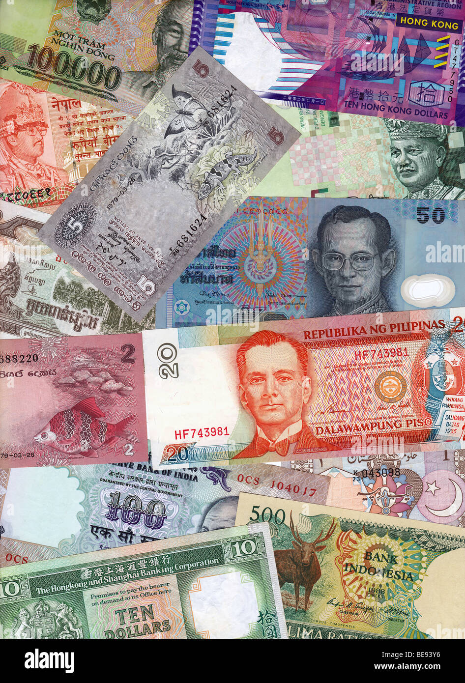International Currency, Asian Banknotes Stock Photo - Alamy