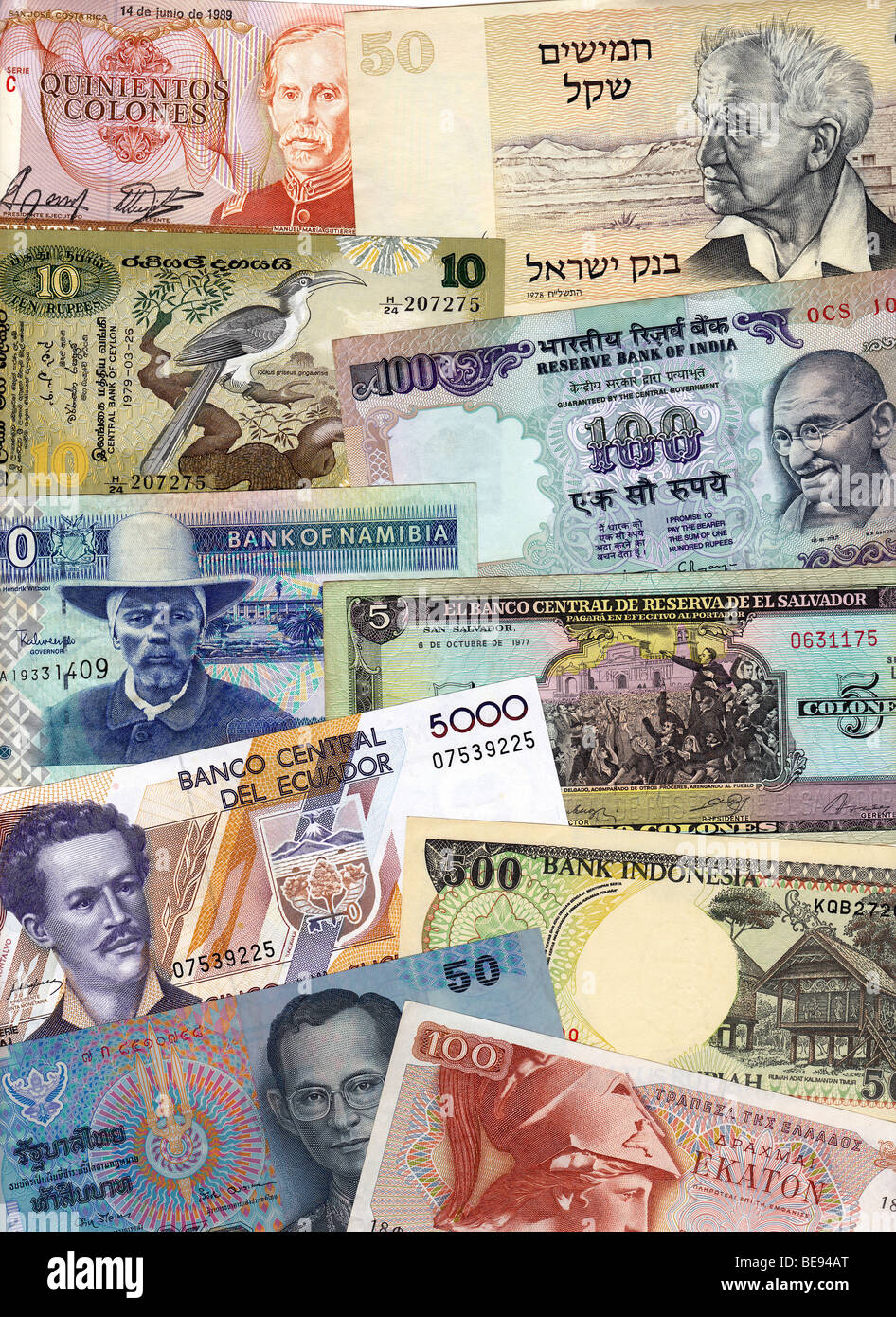 International Banknotes, montage Stock Photo - Alamy