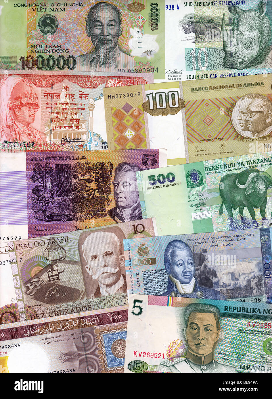 International Banknotes, montage Stock Photo - Alamy