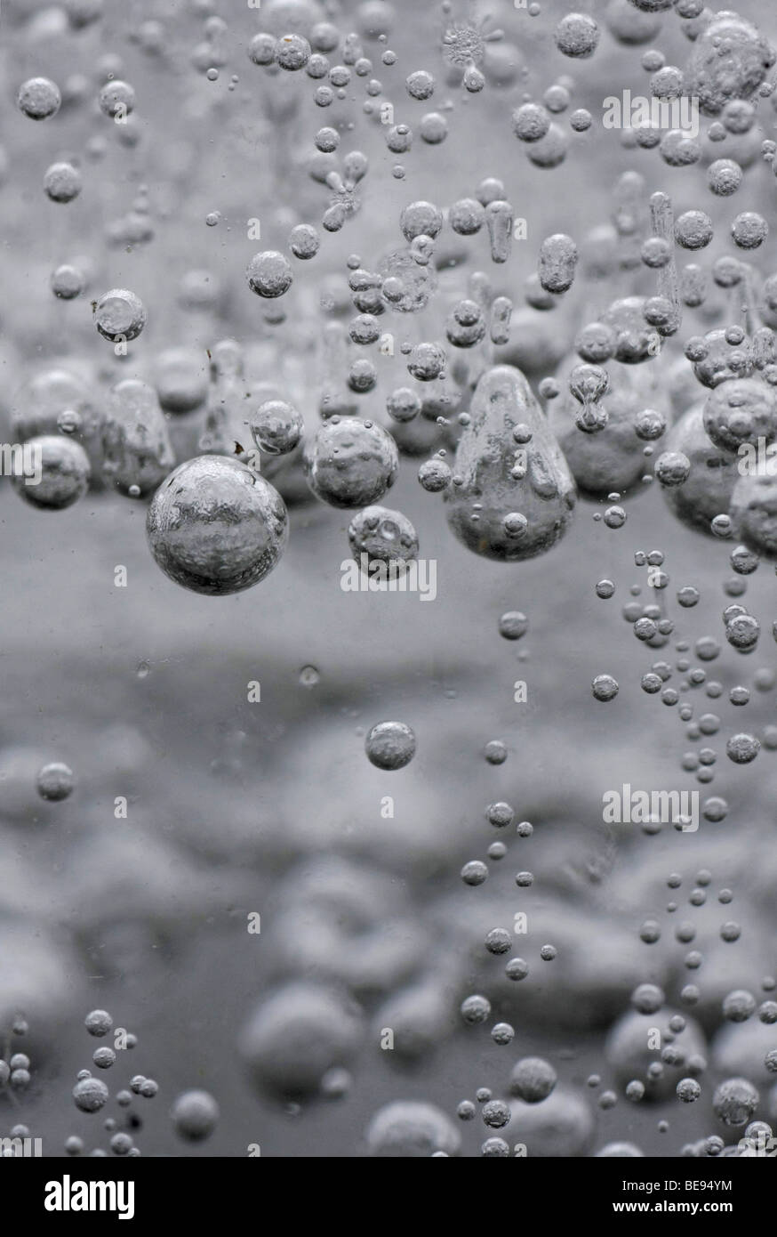 Bubbles into ice, side view Stock Photo - Alamy