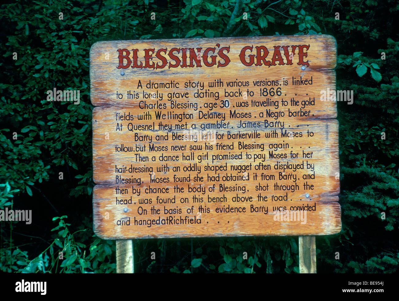 Blessing's Grave sign Stock Photo - Alamy