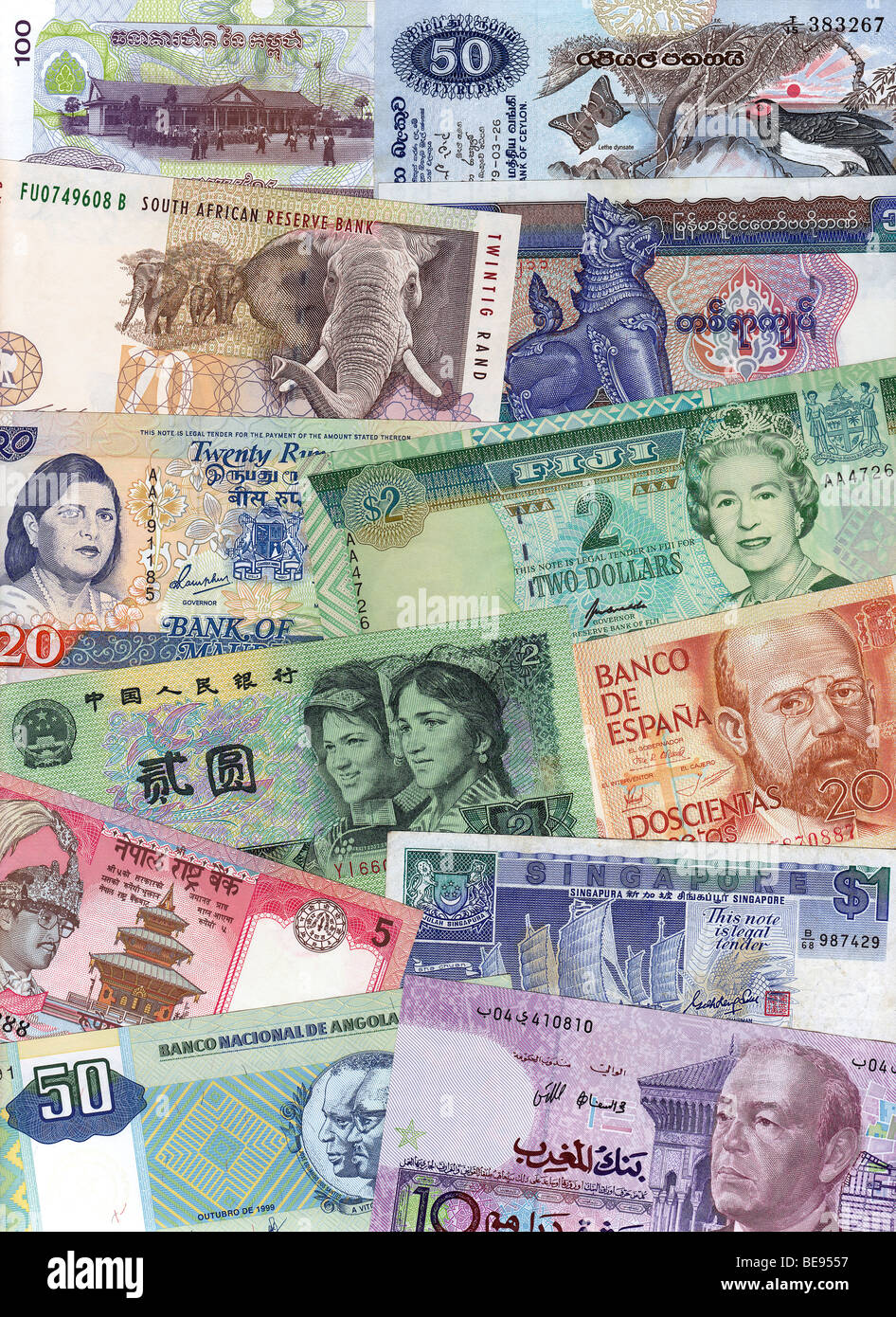 International Banknotes, montage Stock Photo - Alamy