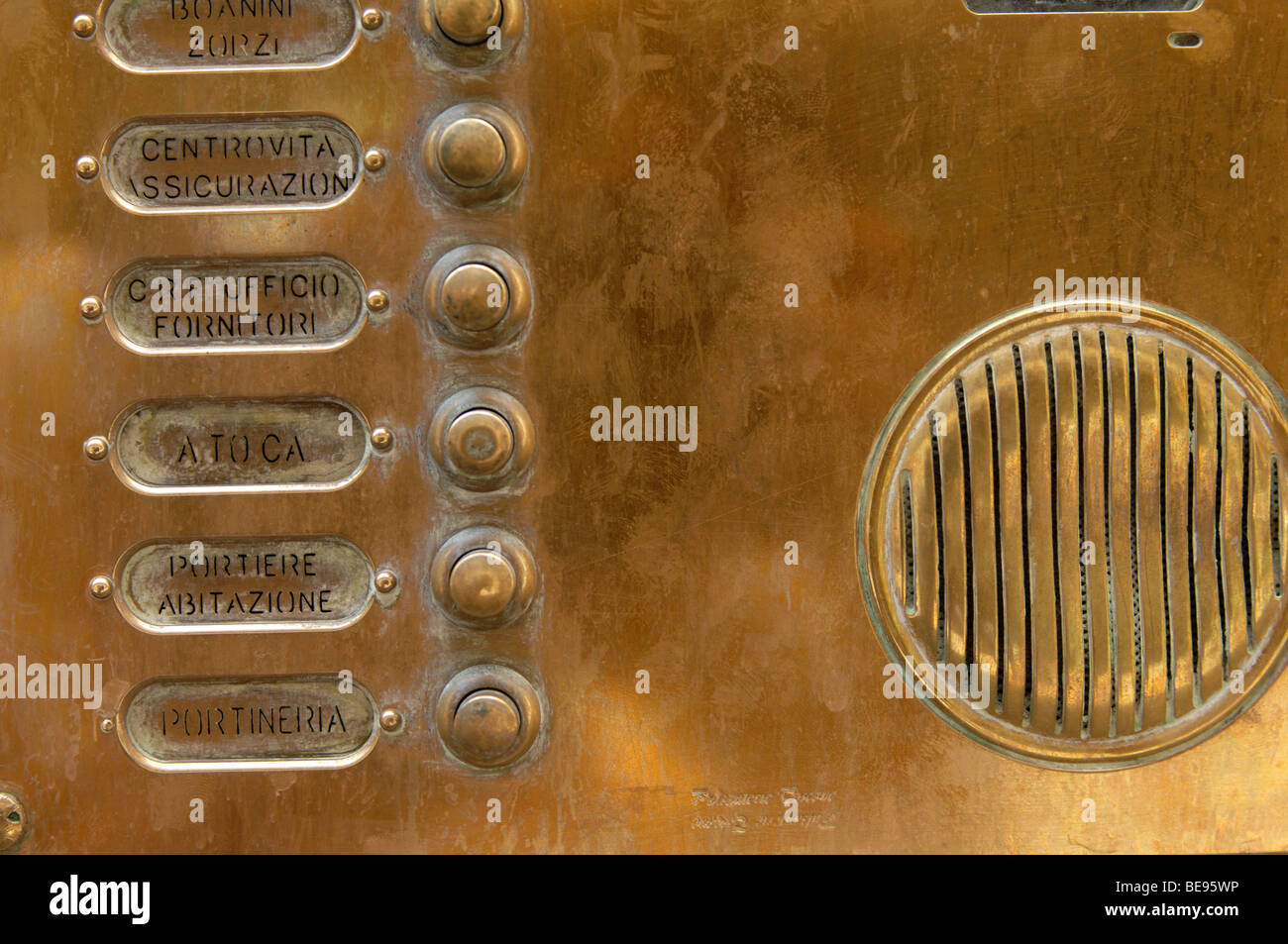Bronze Bell Plaque with Names of Residents, Florence, Tuscany, Italy ...