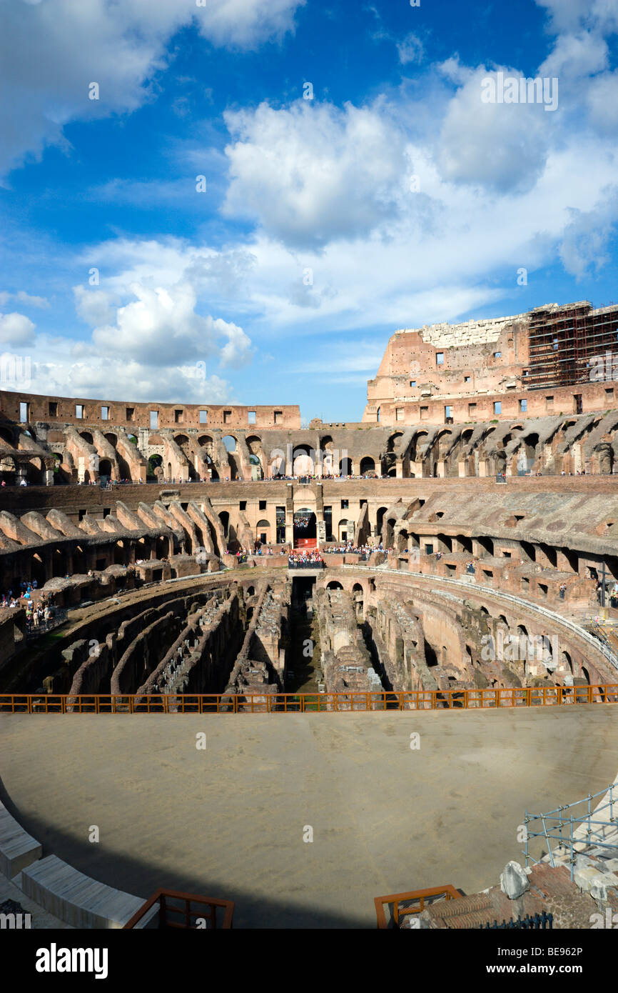 ITALY Rome Lazio The Colosseum amphitheatre interior with sightseeing ...