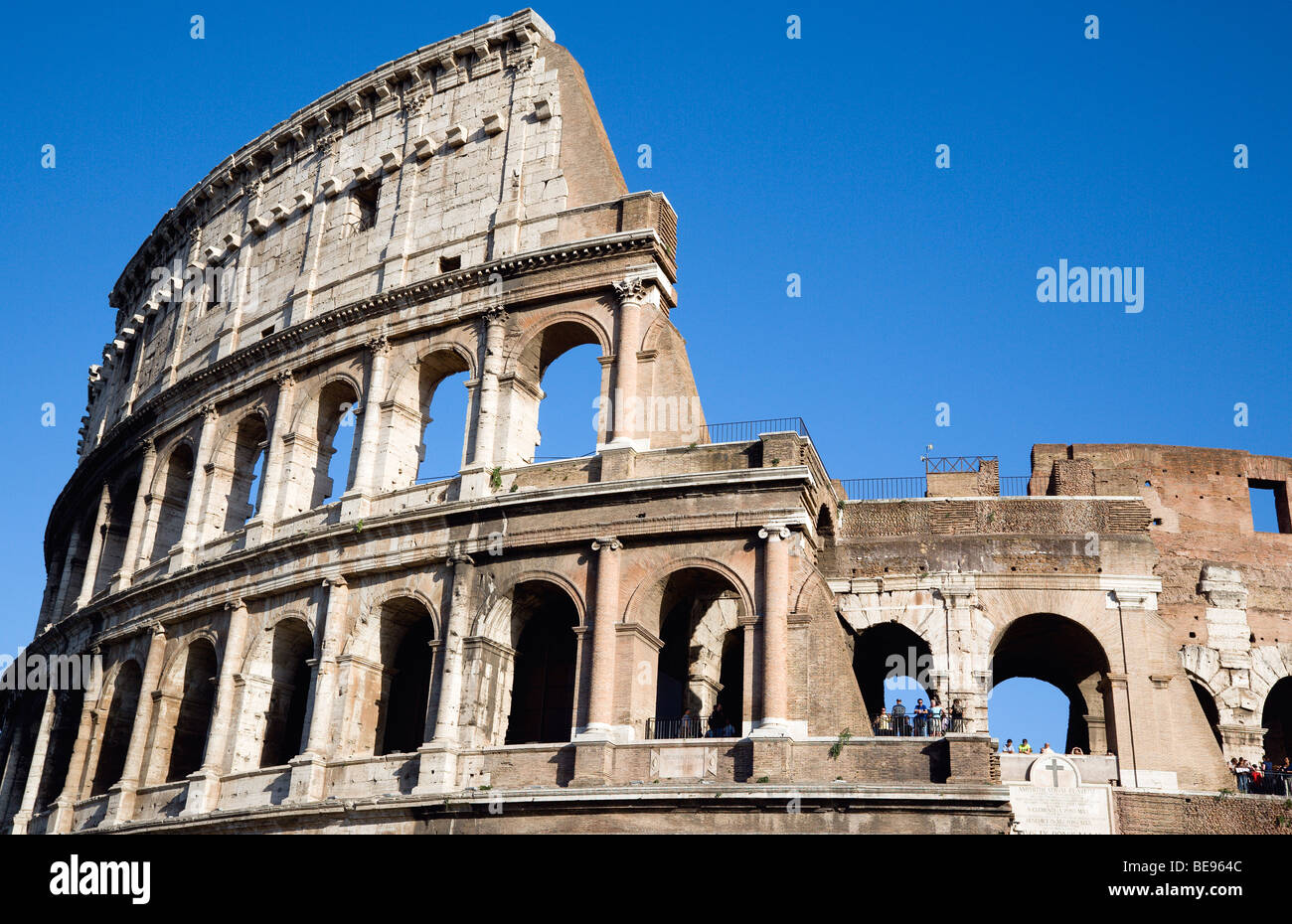 ITALY Rome Lazio Detail of The Colosseum amphitheatre exterior built by ...