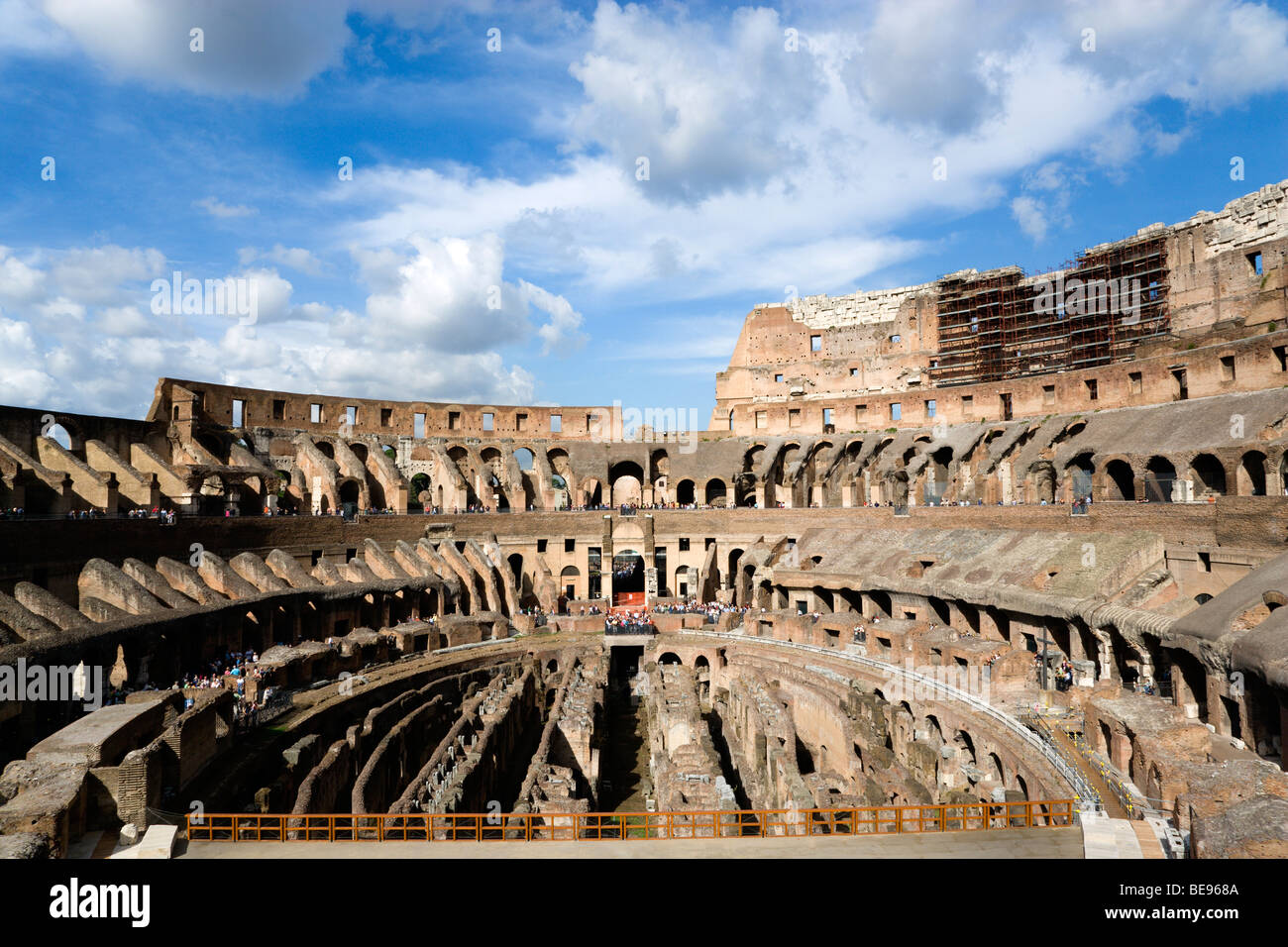 ITALY Rome Lazio The interior of the Roman Colosseum stadium with ...