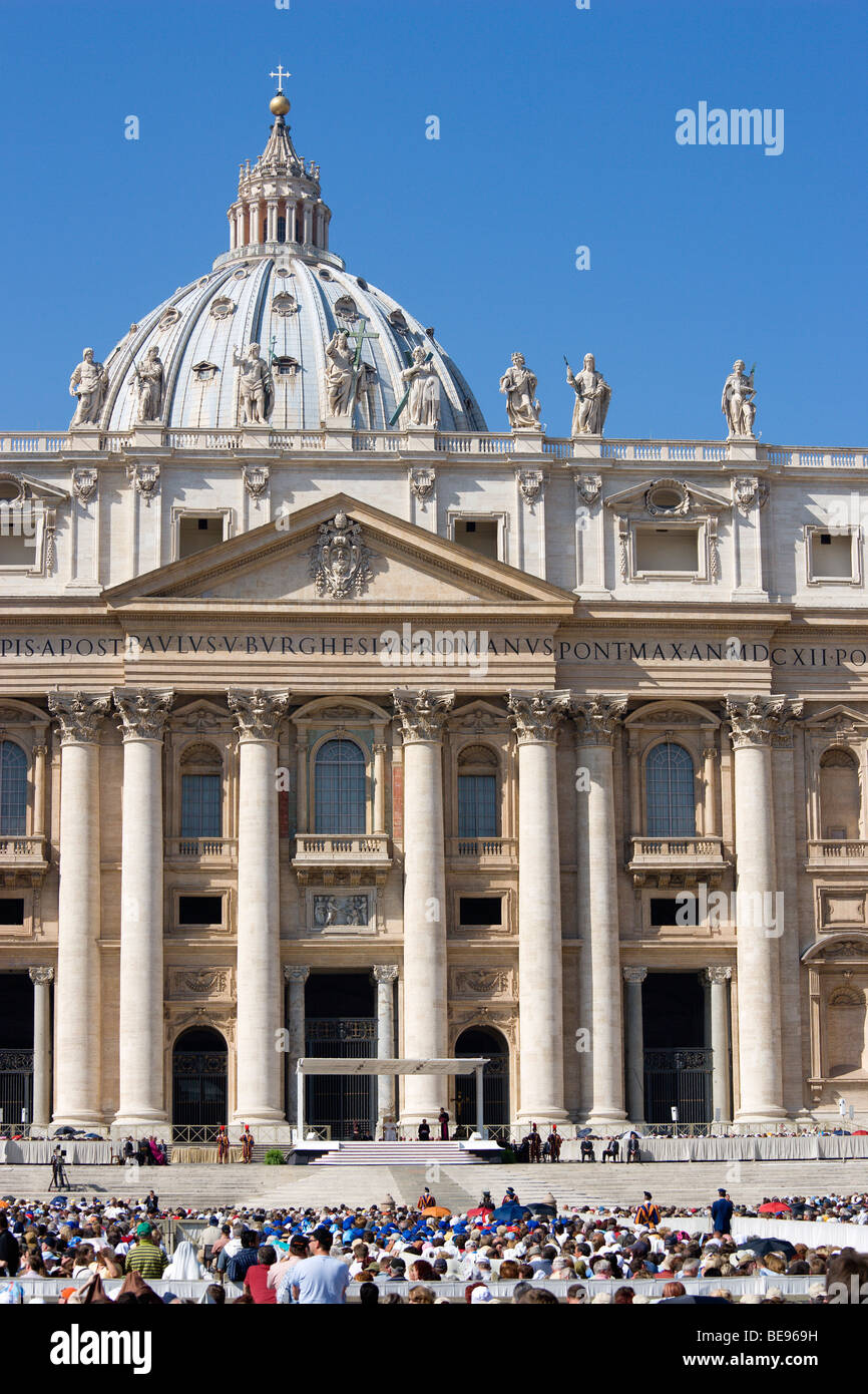 ITALY Lazio Rome Vatican City Pope Benedict XVI under canopy in front ...