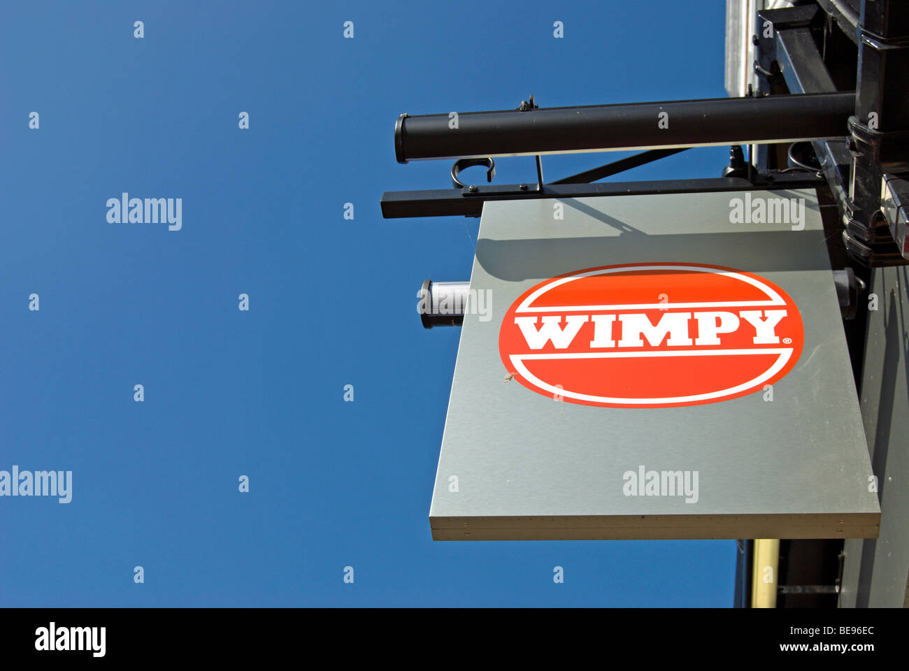 hanging sign for a wimpy bar in twickenham, middlesex, england Stock ...