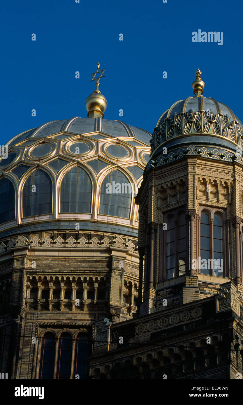 GERMANY Berlin Neue or New Synagogue. Part view of exterior facade and ...