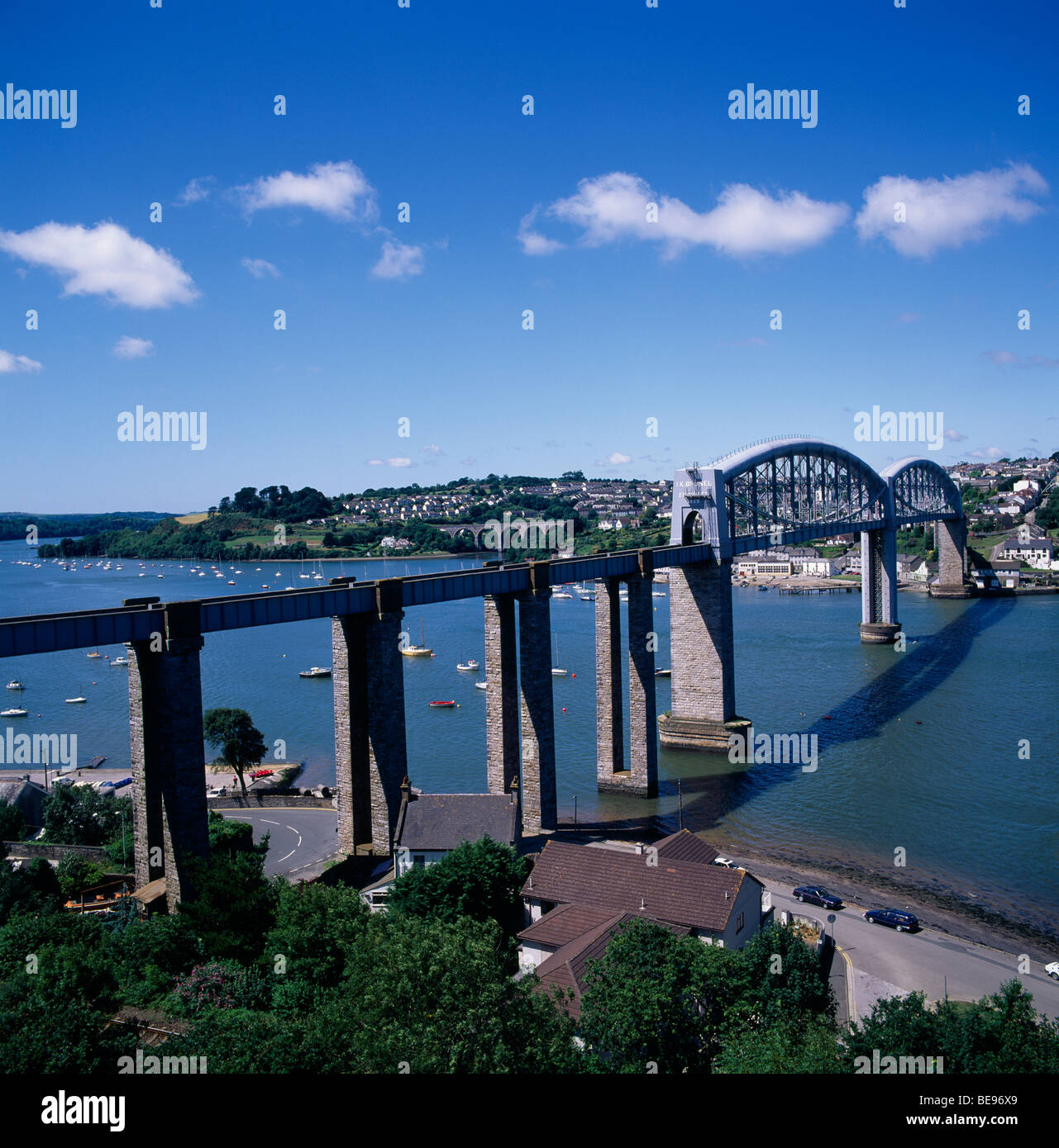 ENGLAND, Devon, Plymouth Royal Albert Bridge designed by Brunel and ... ENGLAND, Devon, Plymouth Royal Albert Bridge designed by Brunel and ...